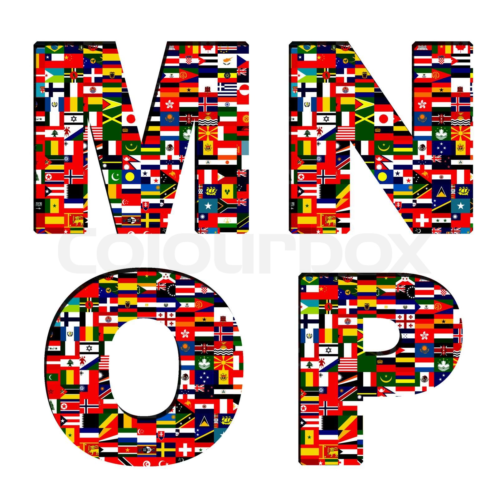 National flags of font | Stock image | Colourbox