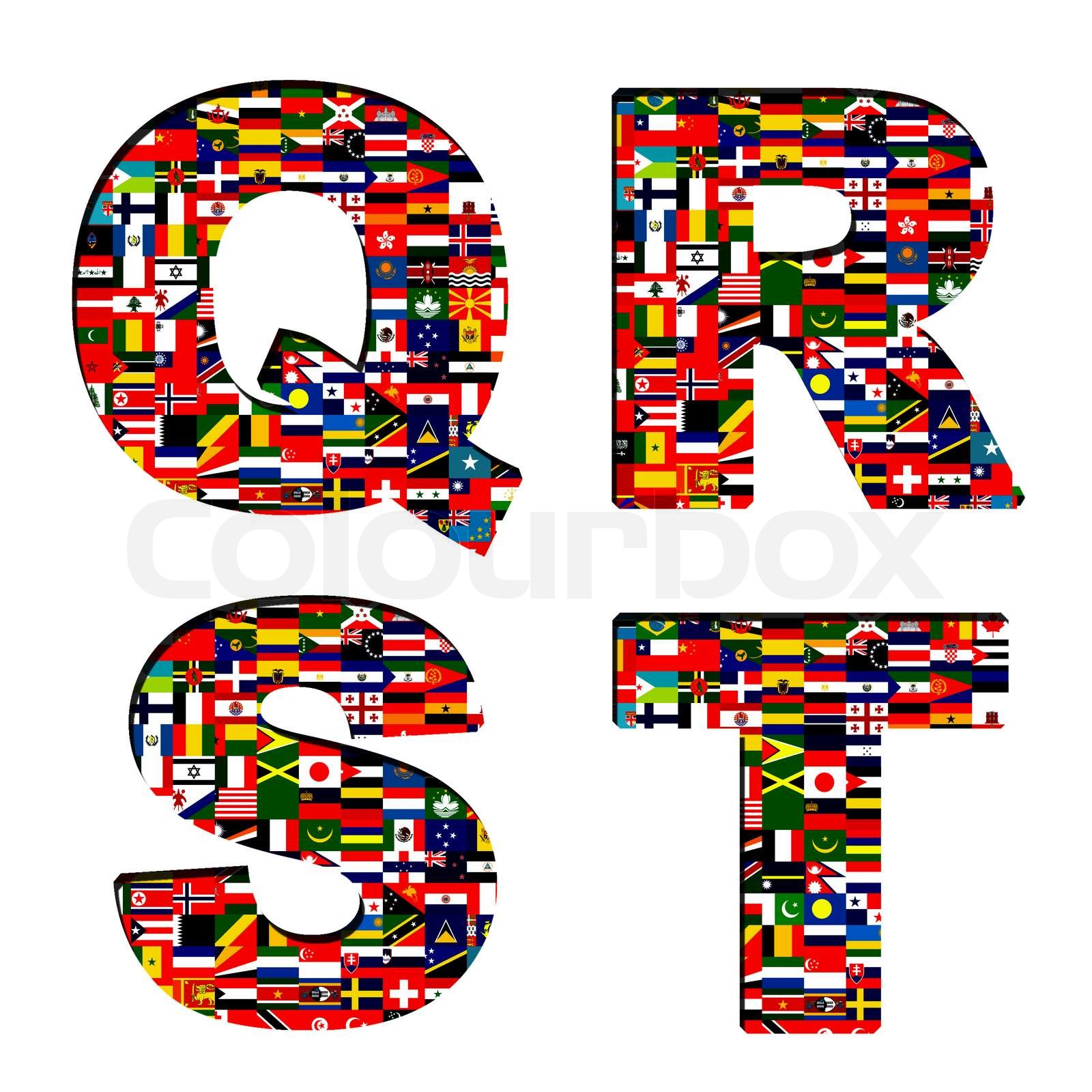National flags of font | Stock image | Colourbox