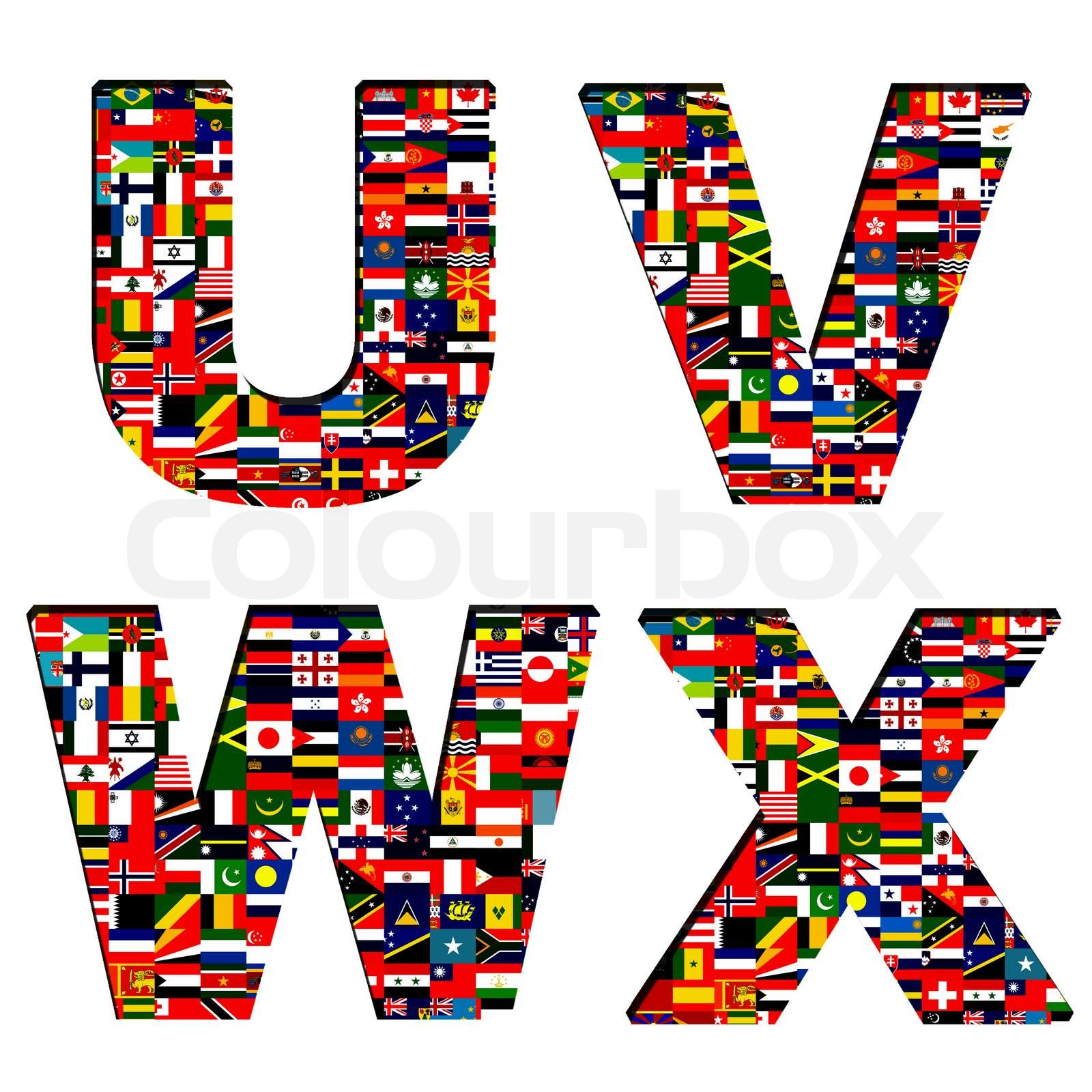 National flags of font | Stock image | Colourbox