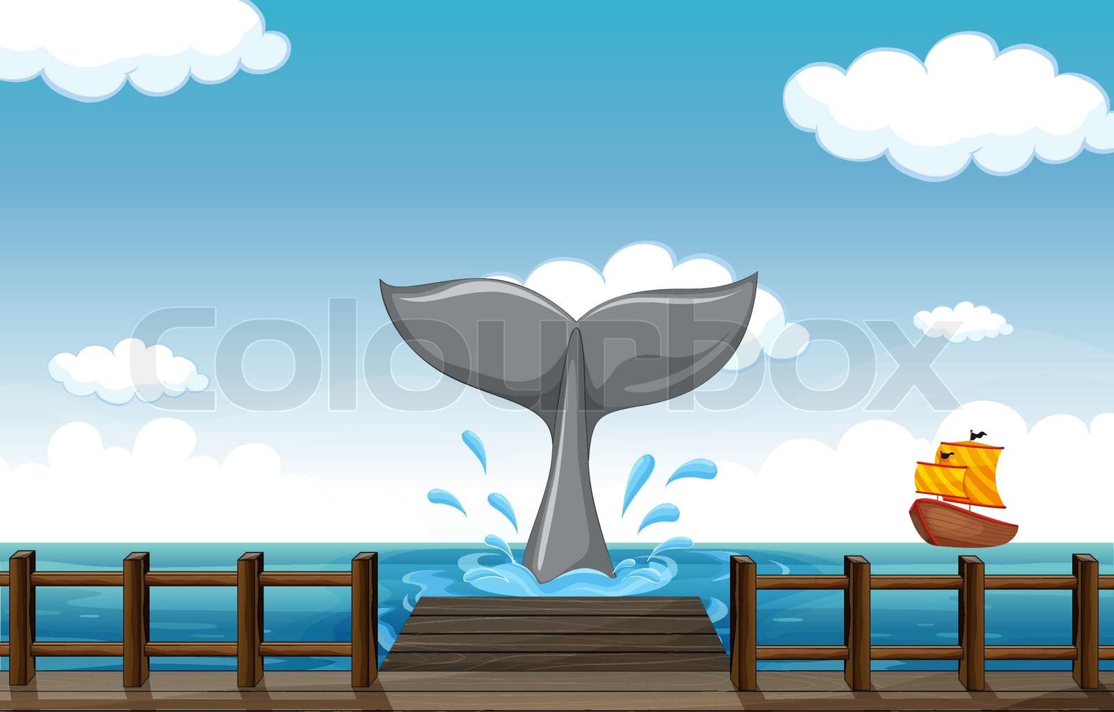 Tail of a big fish | Stock vector | Colourbox