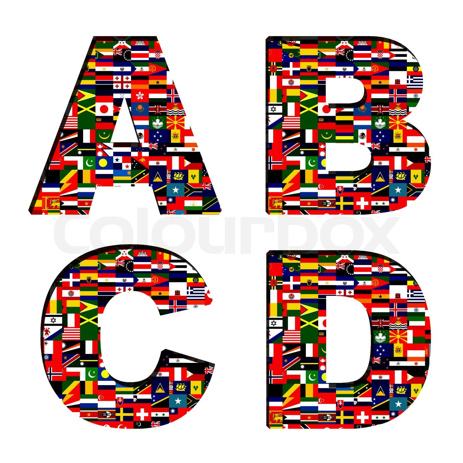 National flags of font | Stock image | Colourbox