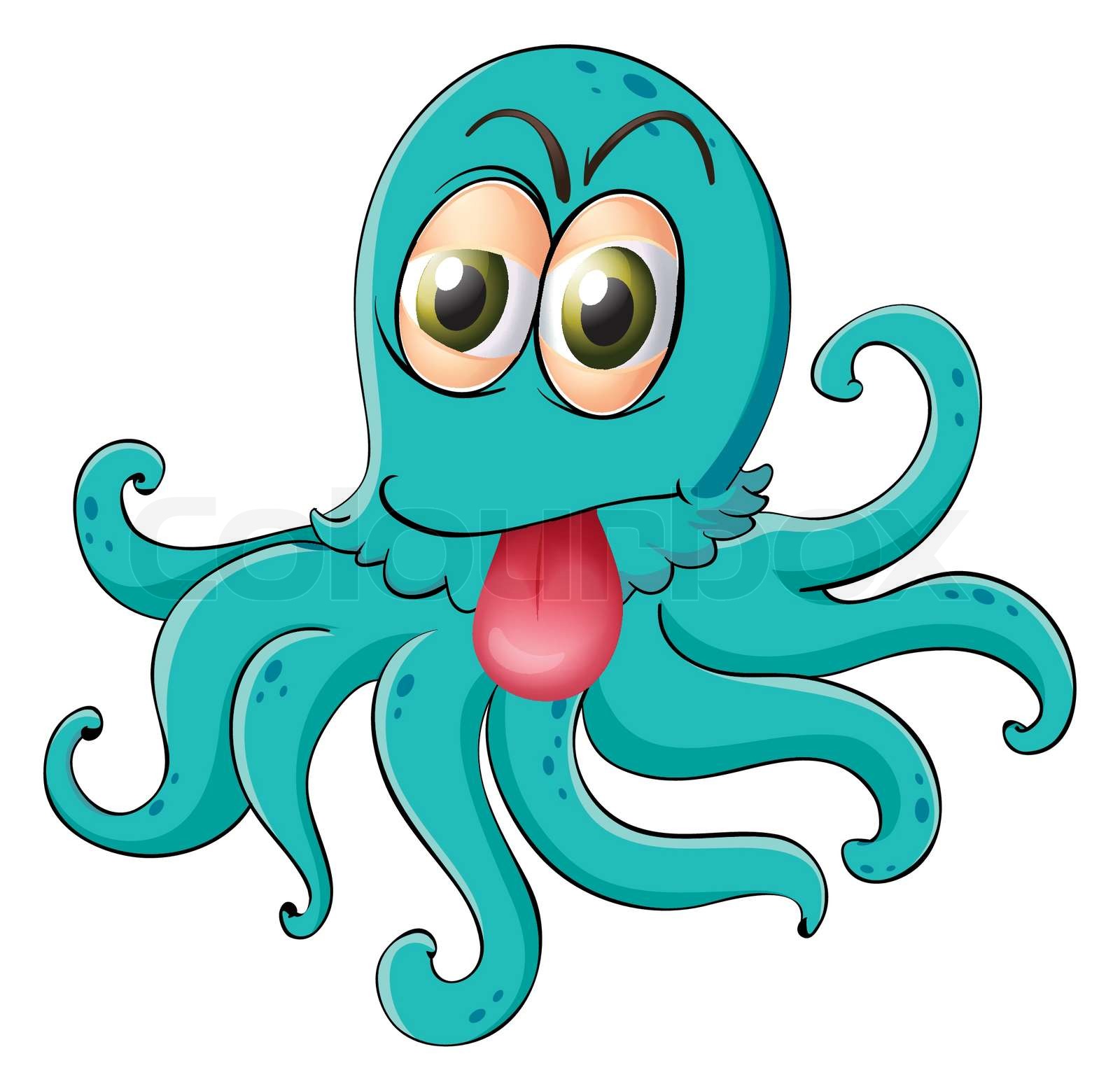 Comical Krake auf weiß | Stock-Vektor | Colourbox
