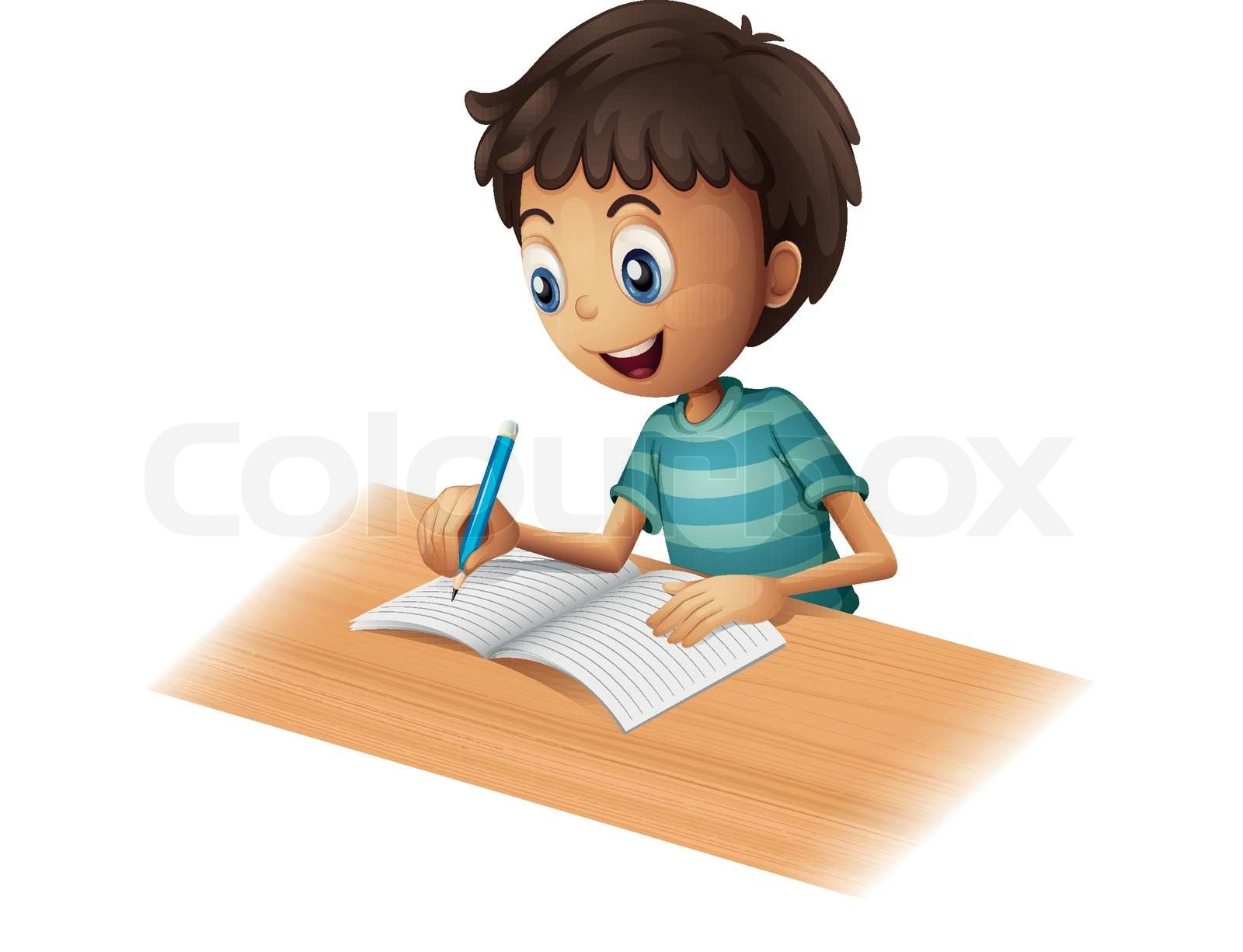 Ein Junge schriftlich | Stock-Vektor | Colourbox