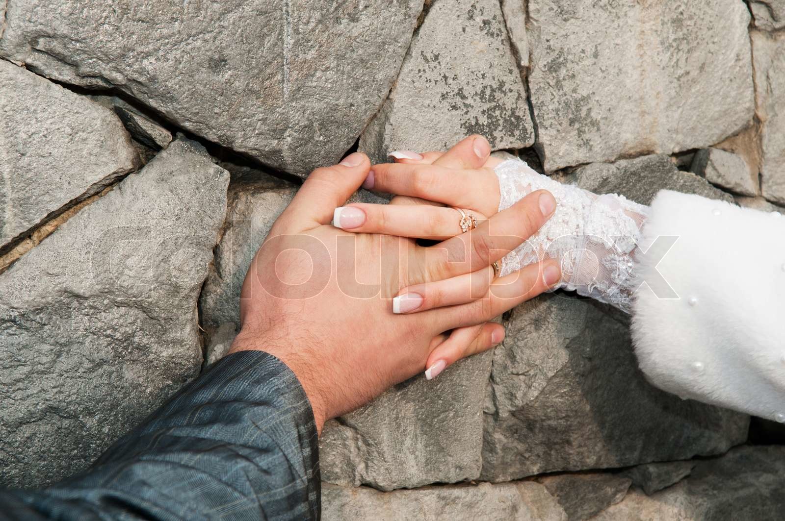 Hands of the newly-weds | Stock image | Colourbox