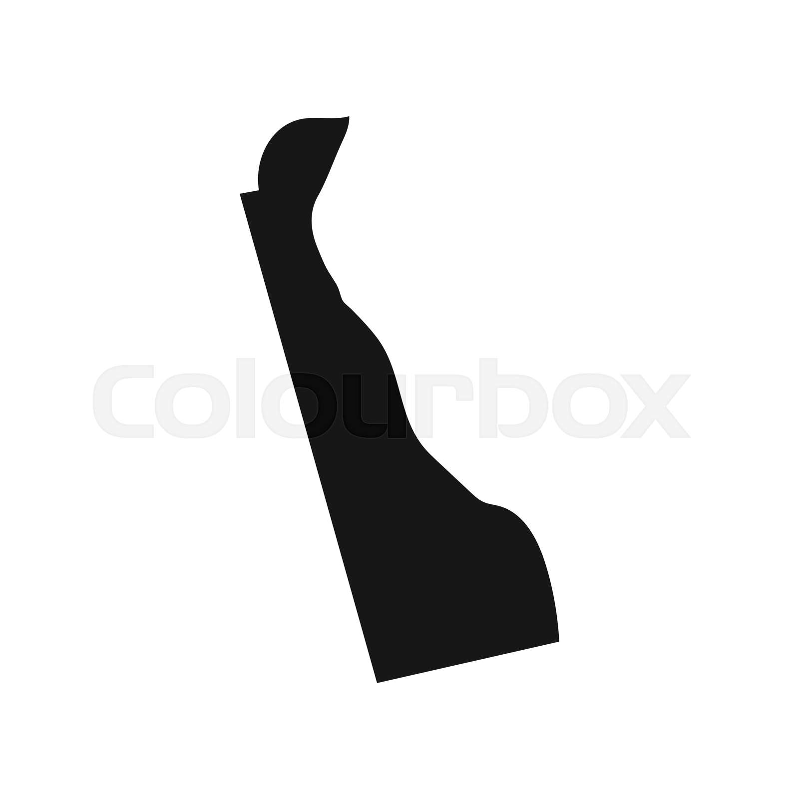 Simplified black silhouette of Delaware state border | Stock vector ...