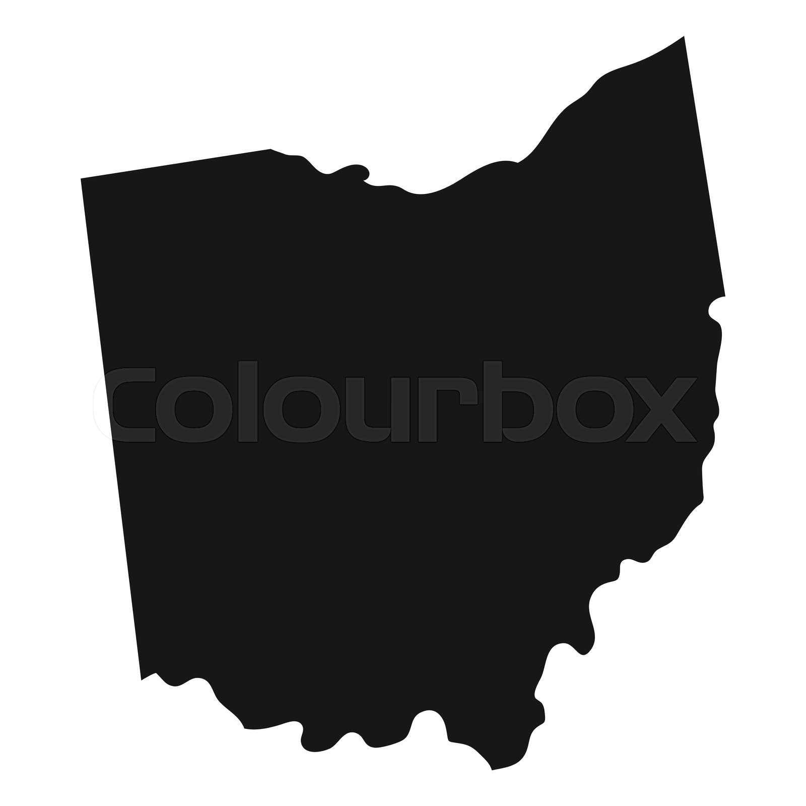 Simplified black silhouette of Ohio state border | Stock vector | Colourbox