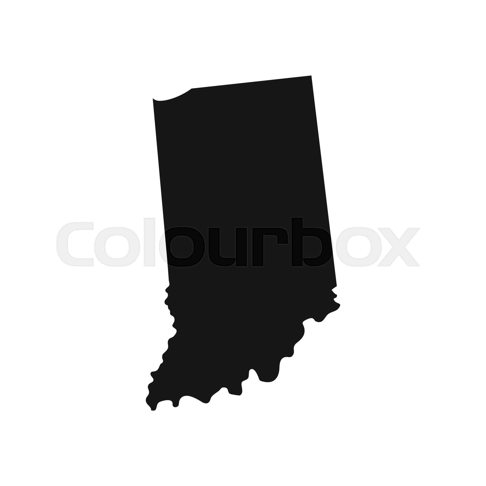 Simplified black silhouette of Indiana state border | Stock vector ...