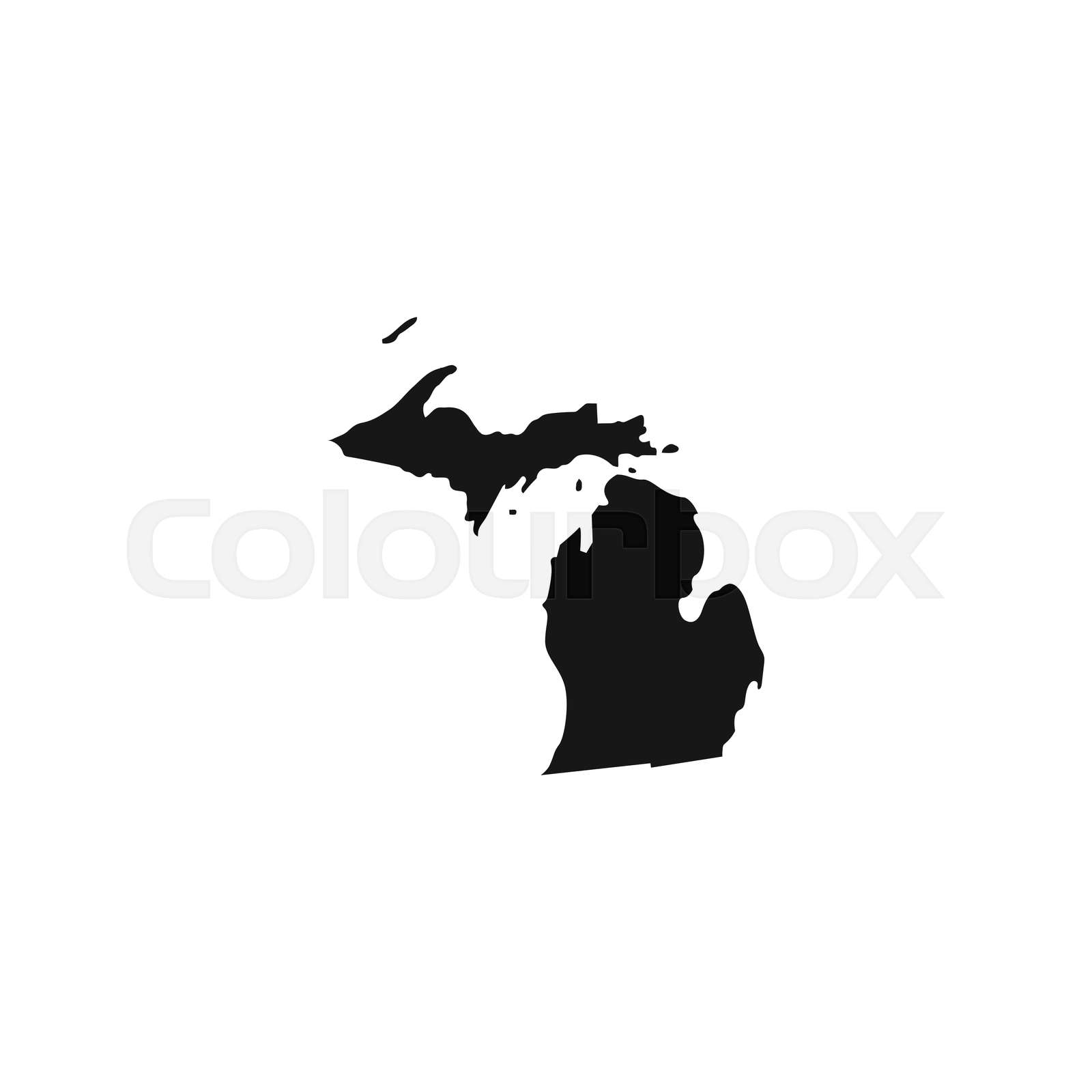 Simplified black silhouette of Michigan state border | Stock vector ...