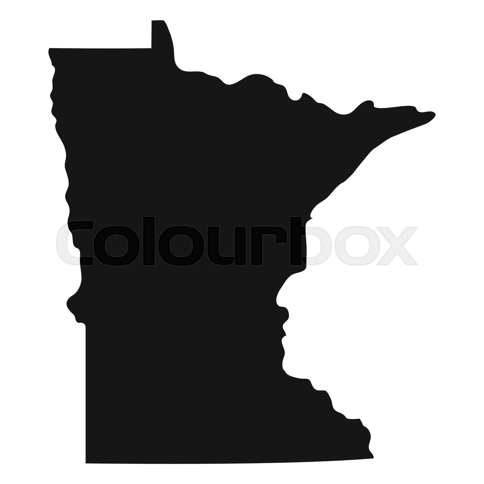 Simplified black silhouette of Minnesota state border | Stock vector ...