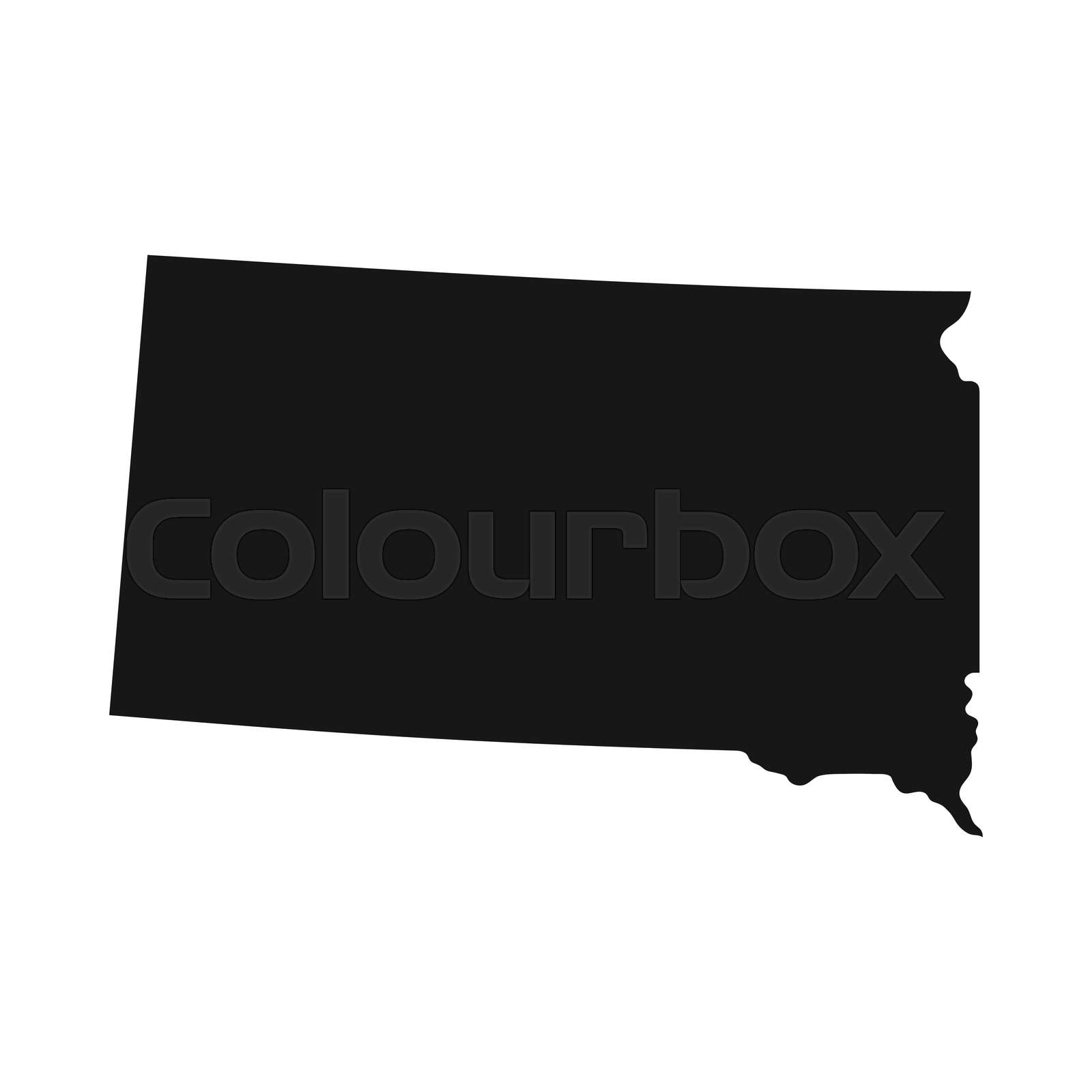 Simplified black silhouette of South Dakota state border | Stock vector ...