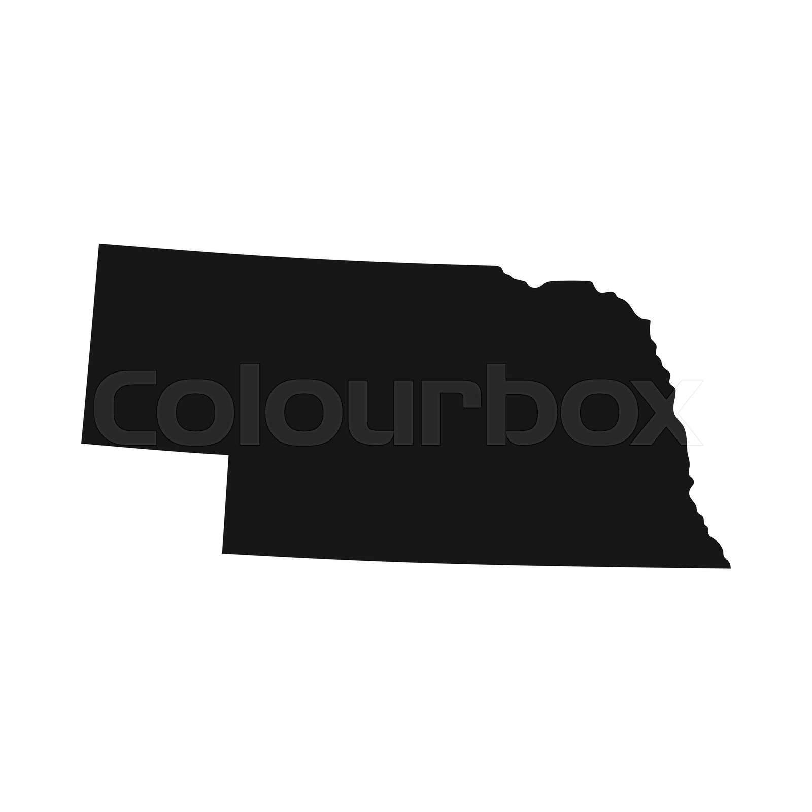 Simplified black silhouette of Nebraska state border | Stock vector ...