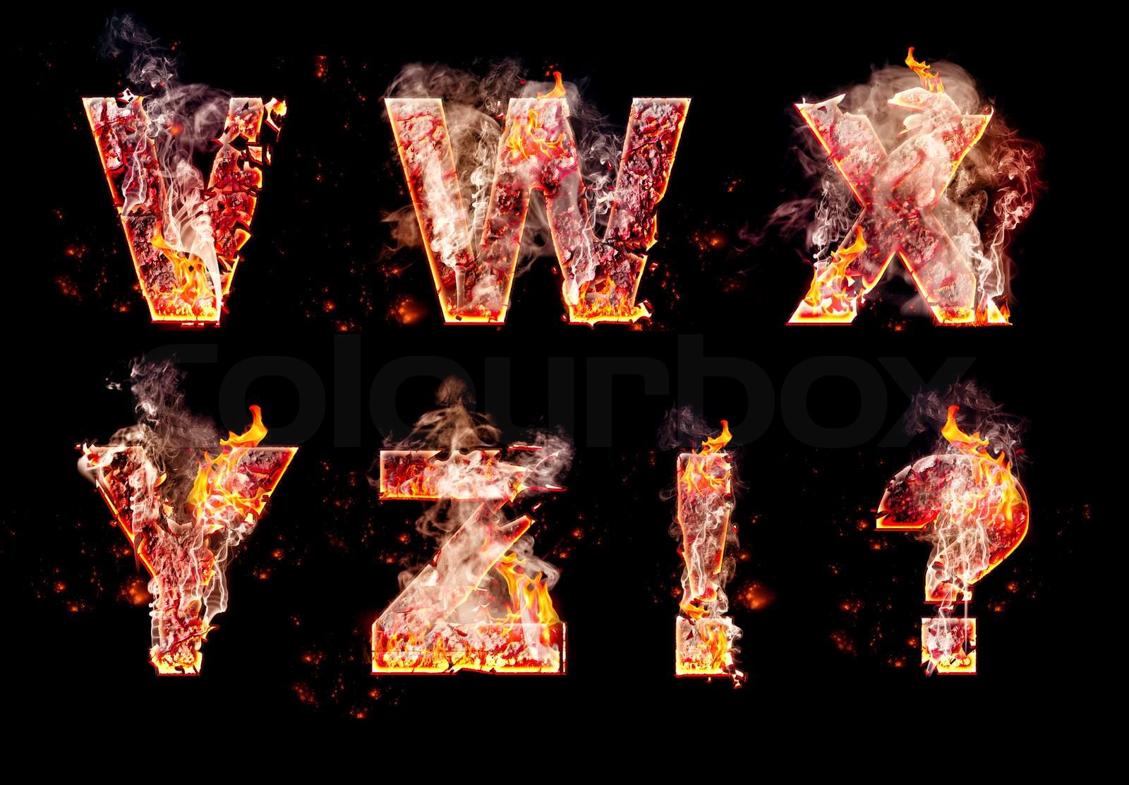 Set of hell burning letters | Stock image | Colourbox