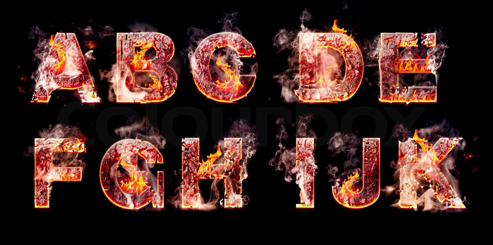 Set of hell burning letters | Stock image | Colourbox