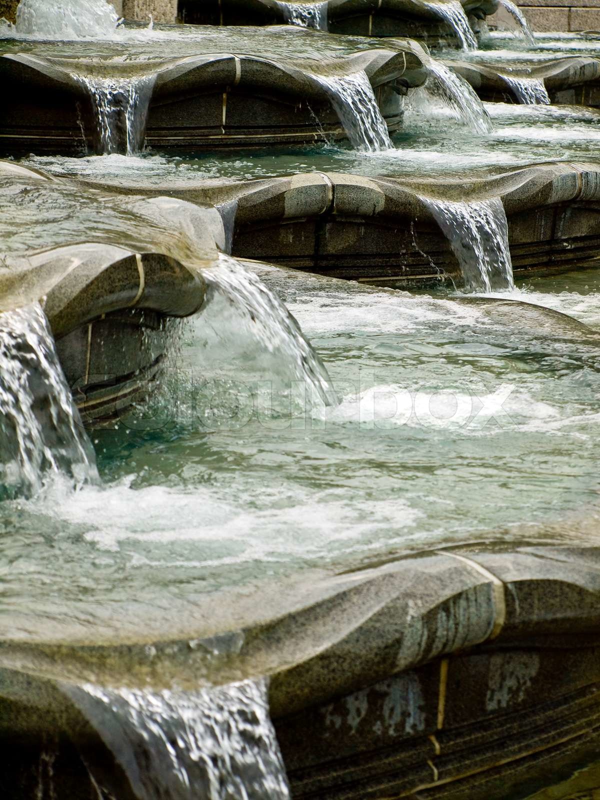 Water in a Fountain Flowing with a Slow Shutter | Stock image | Colourbox