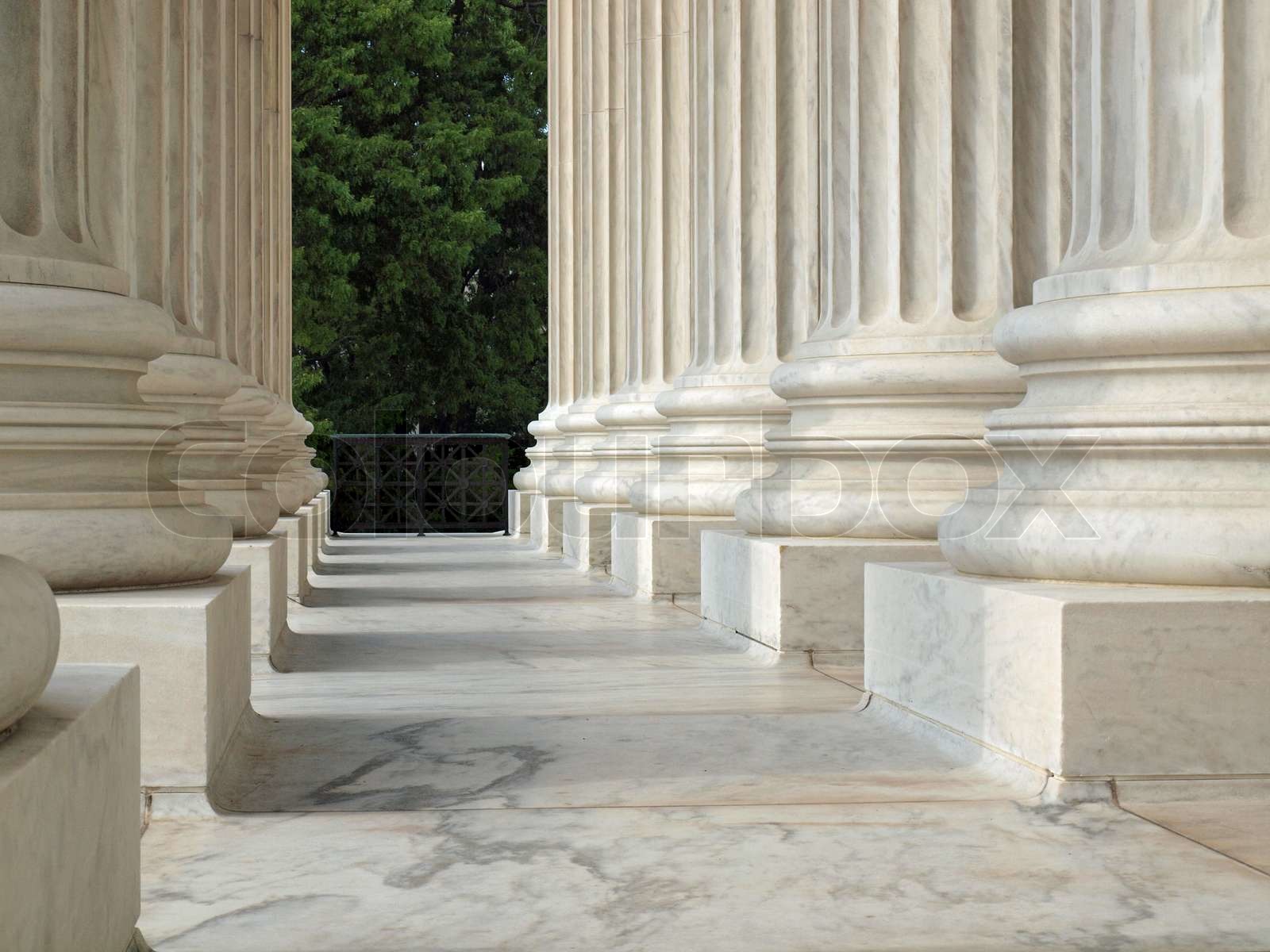 Columns at the United States Supreme Court in Washington DC | Stock ...
