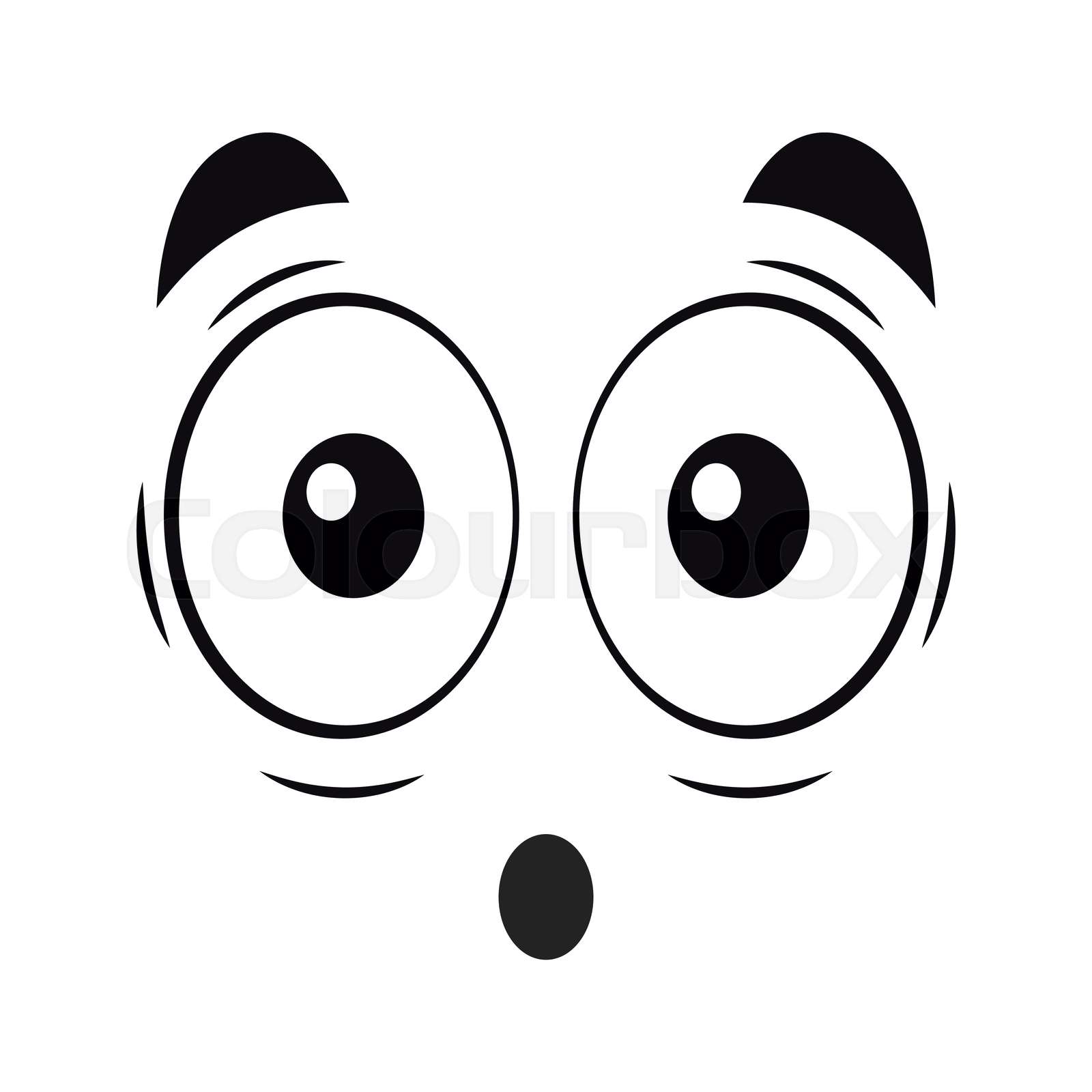 Cartoon surprised face. Surprised expression vector illustration ...