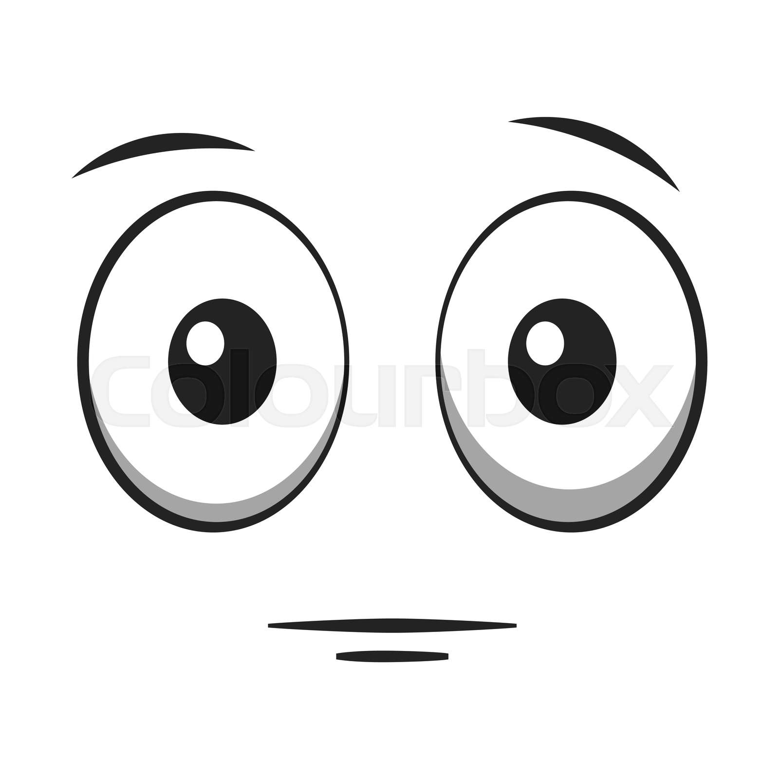 Cartoon neutral face. Neutral expression vector illustration. | Stock ...