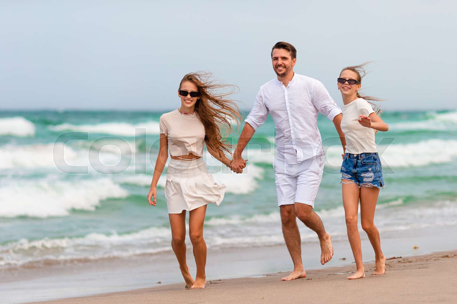 familie, stranden, ferie | Stock foto | Colourbox