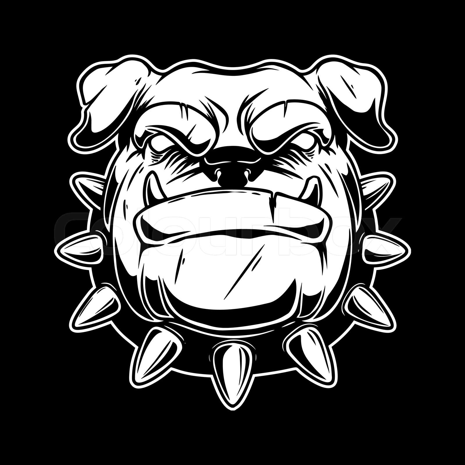 Illustration of boxer dog head in vintage monochrome style. Design ...