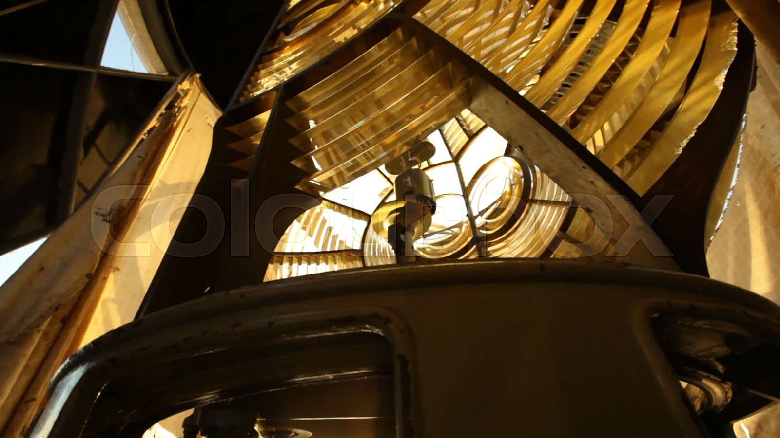 Lamp of the lighthouse glass on the sea lighthouse, large light source ...