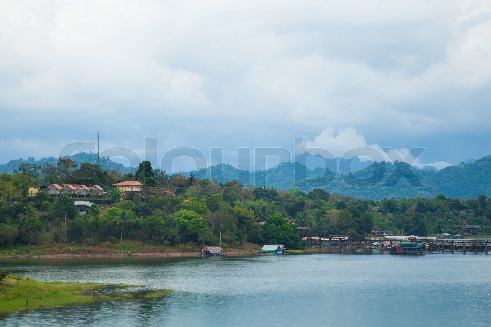 Villages along the river | Stock image | Colourbox