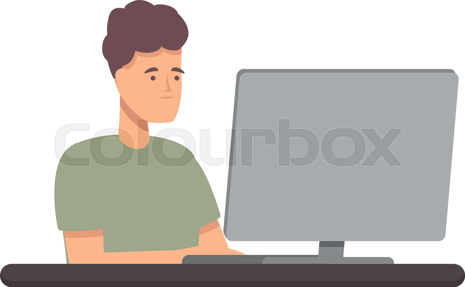 Children programming icon cartoon vector. Science computer | Stock vector | Colourbox