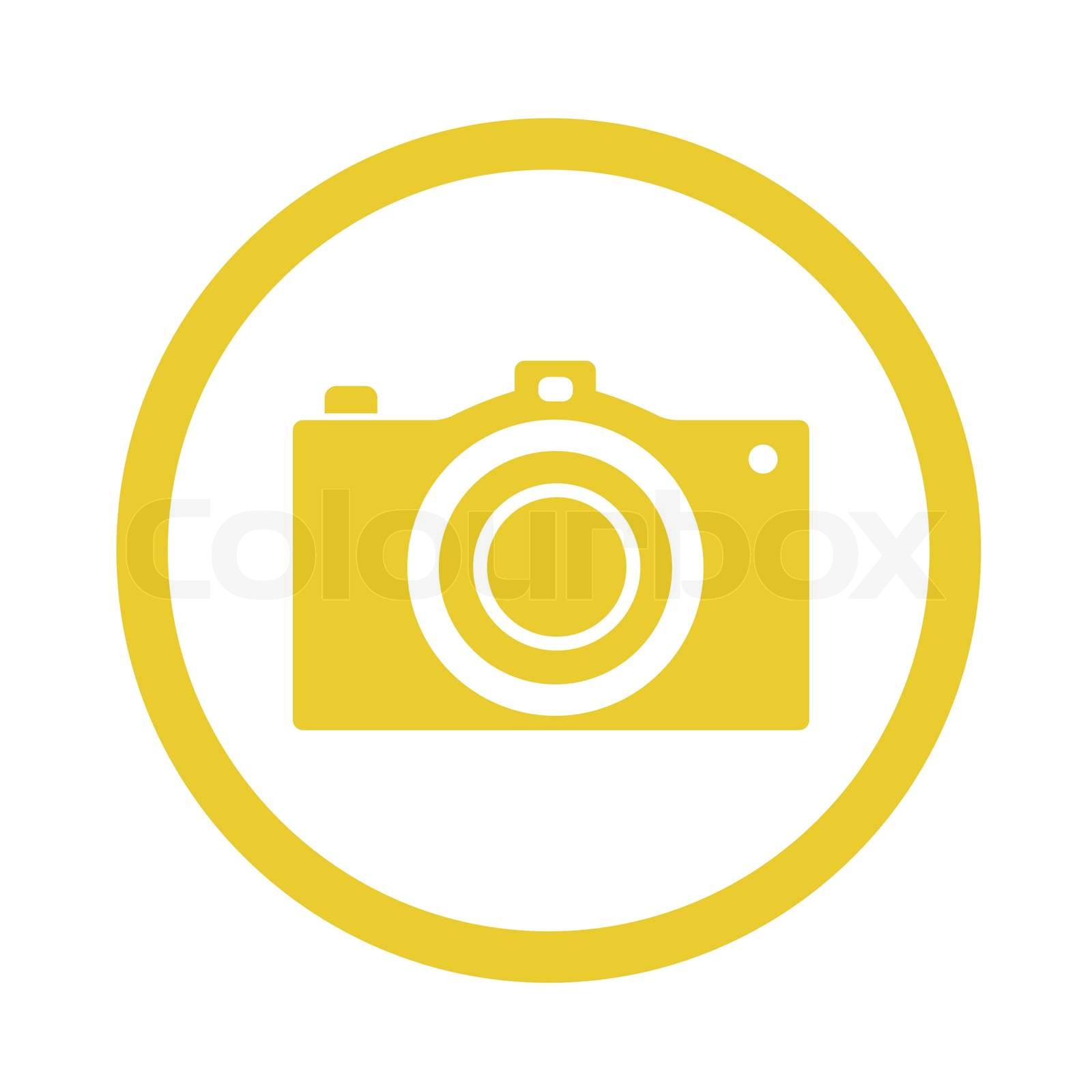 Camera vector icon in yellow | Stock vector | Colourbox