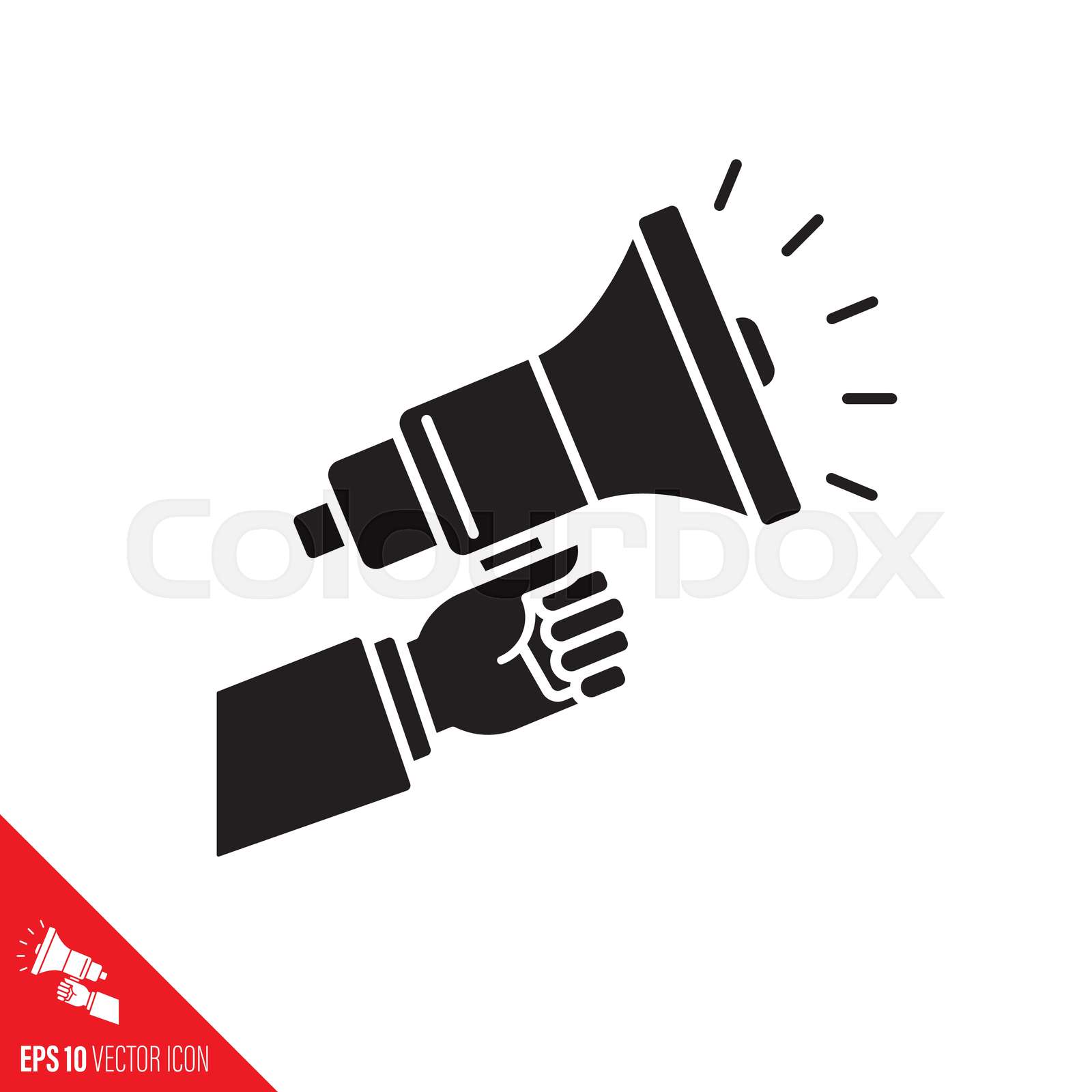 Hand holding megaphone vector icon | Stock vector | Colourbox