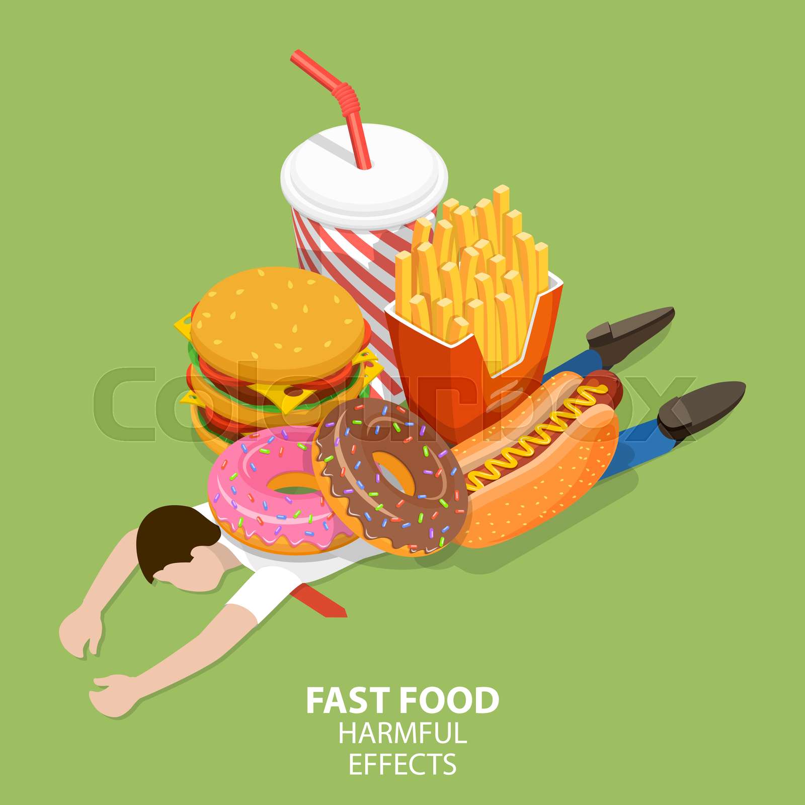 Fast Food Harmful Effects, Junk Food Danger, Unhealthy Nutrition Eating ...