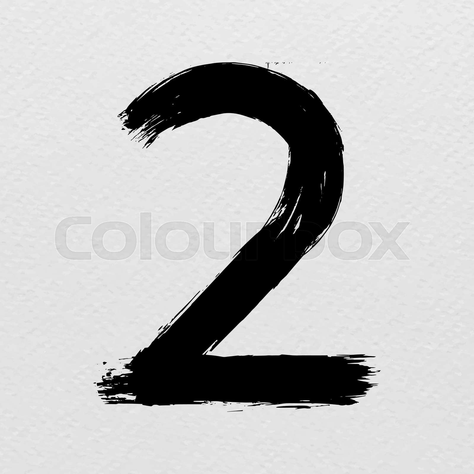 Number 2 brush stroke hand drawn vector font style | Stock vector ...