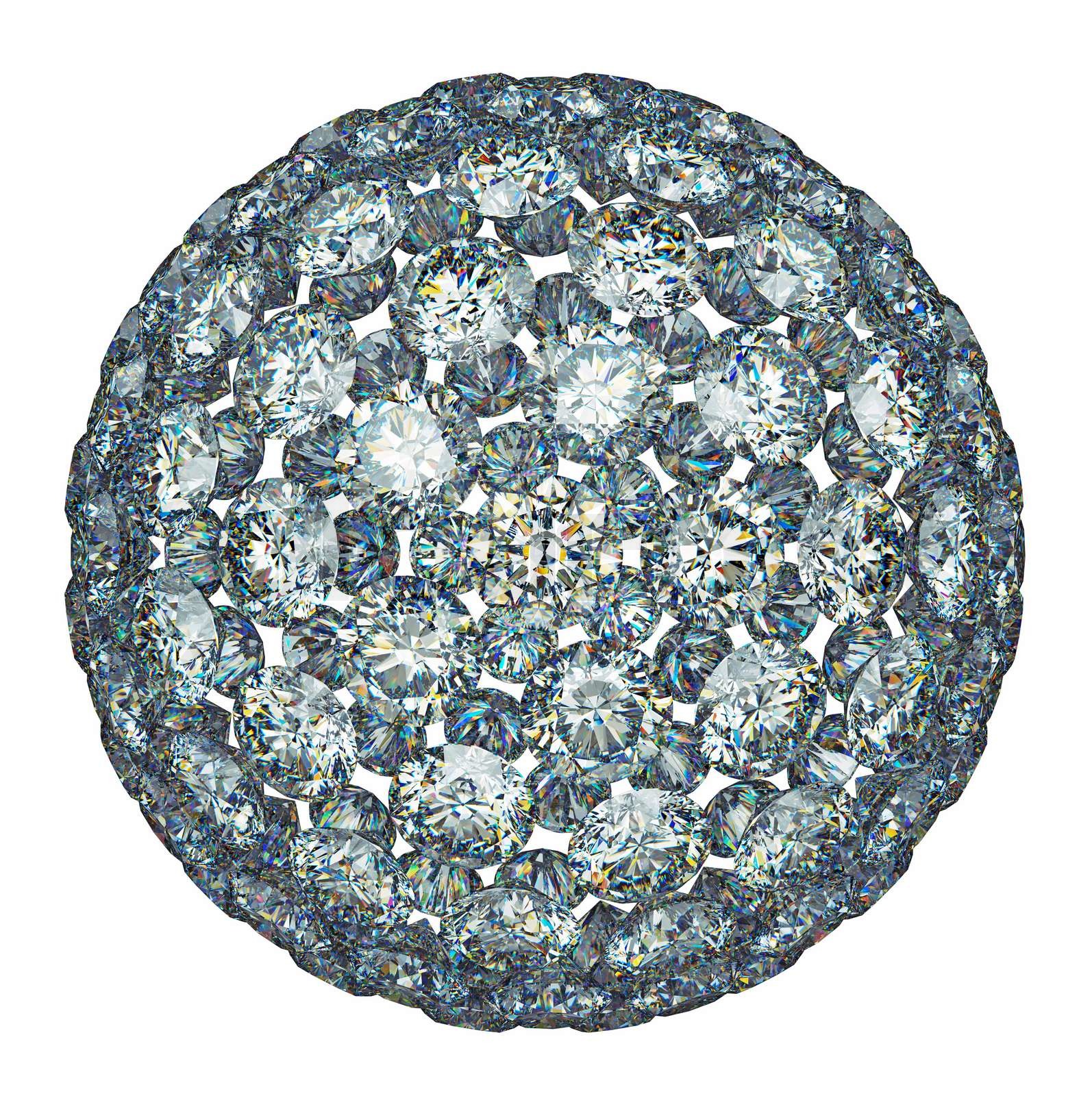 Diamonds or gemstones sphere isolated over white | Stock image | Colourbox