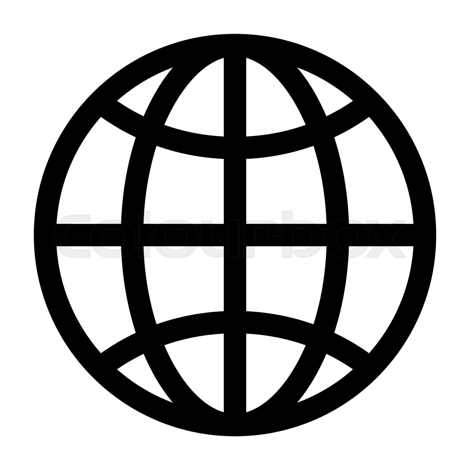 Globe icon line isolated on white background. Black flat thin icon on ...