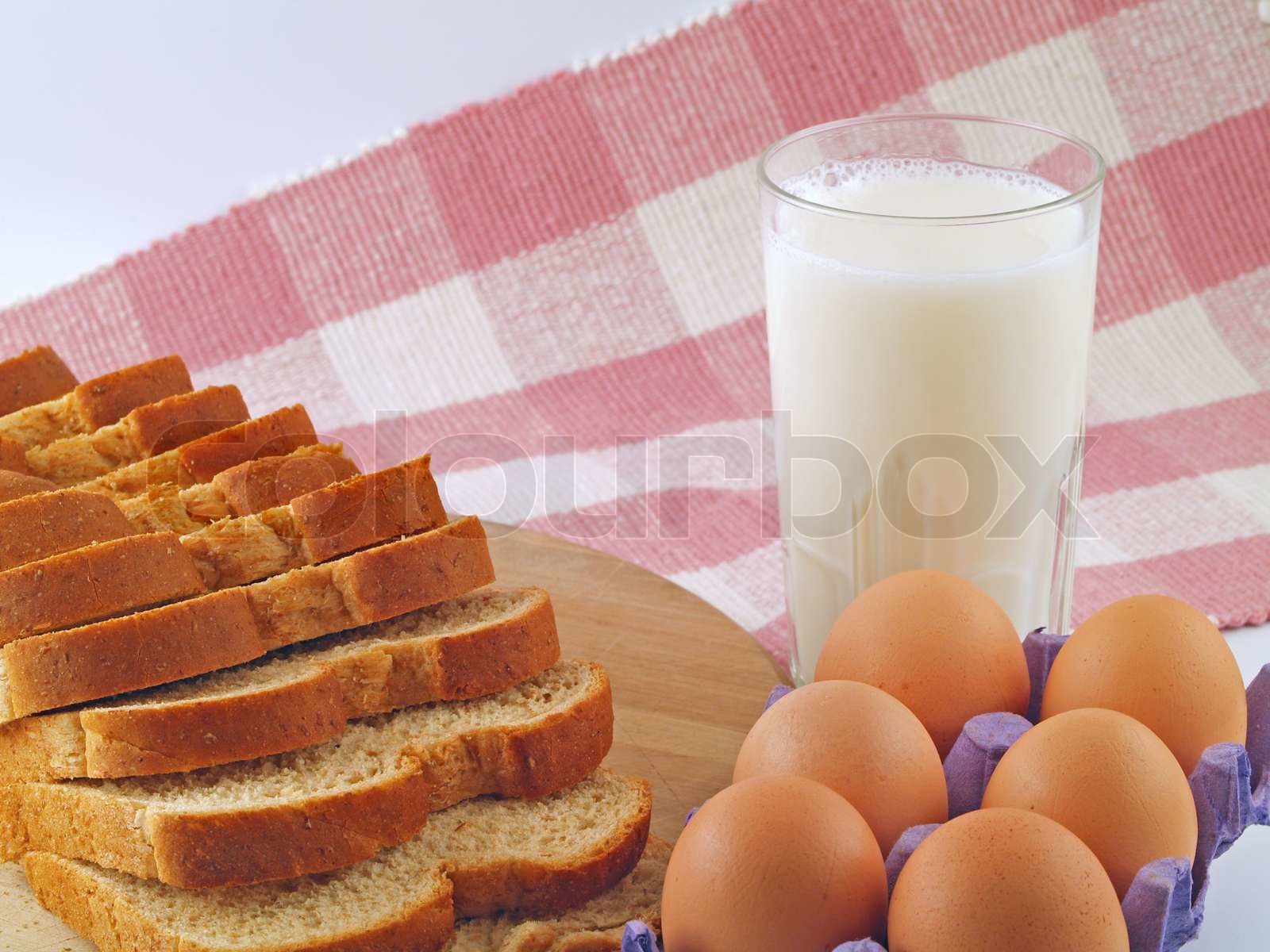 Milk, Eggs, and Bread The Breakfast Staples | Stock image | Colourbox