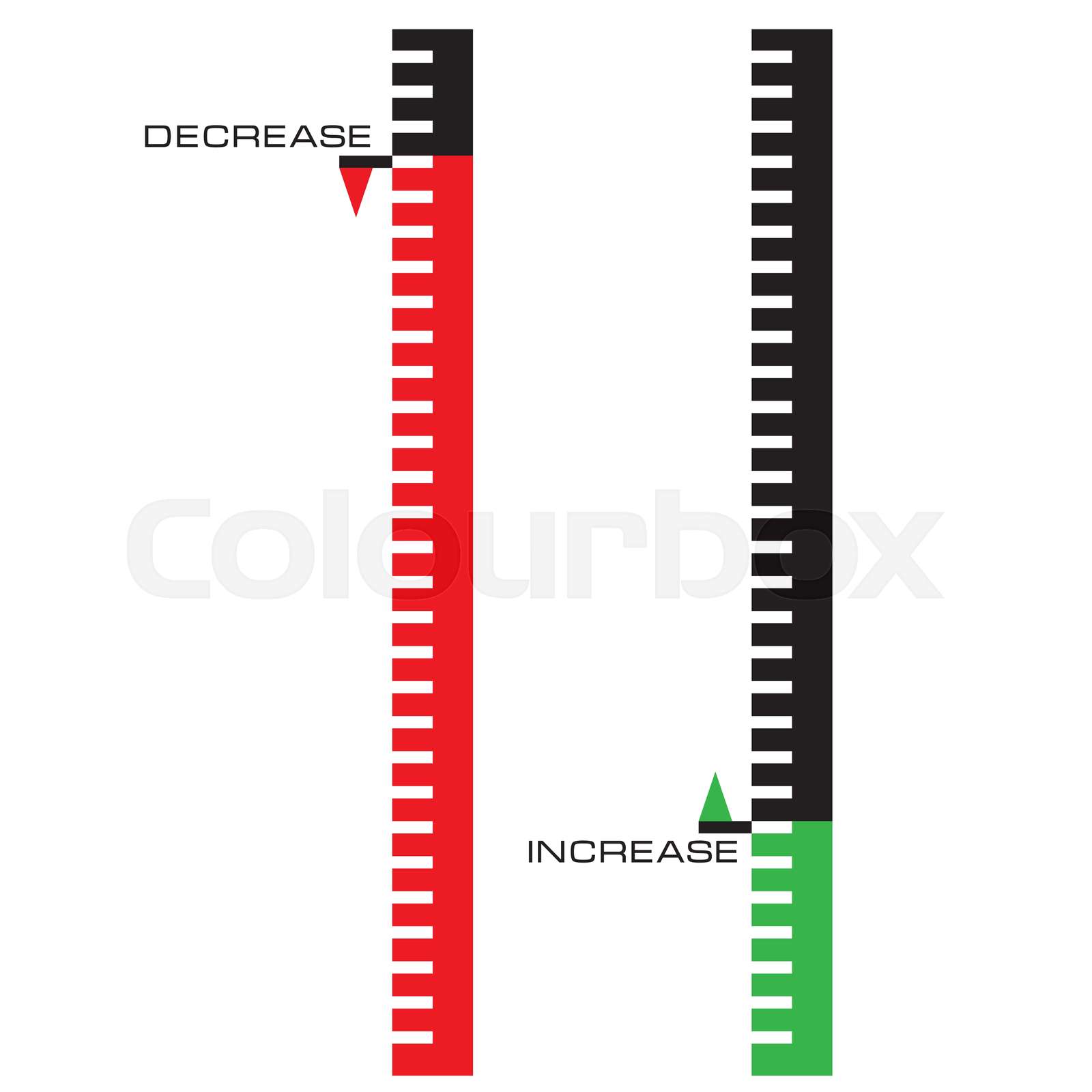 Two scales decrease and increase | Stock vector | Colourbox