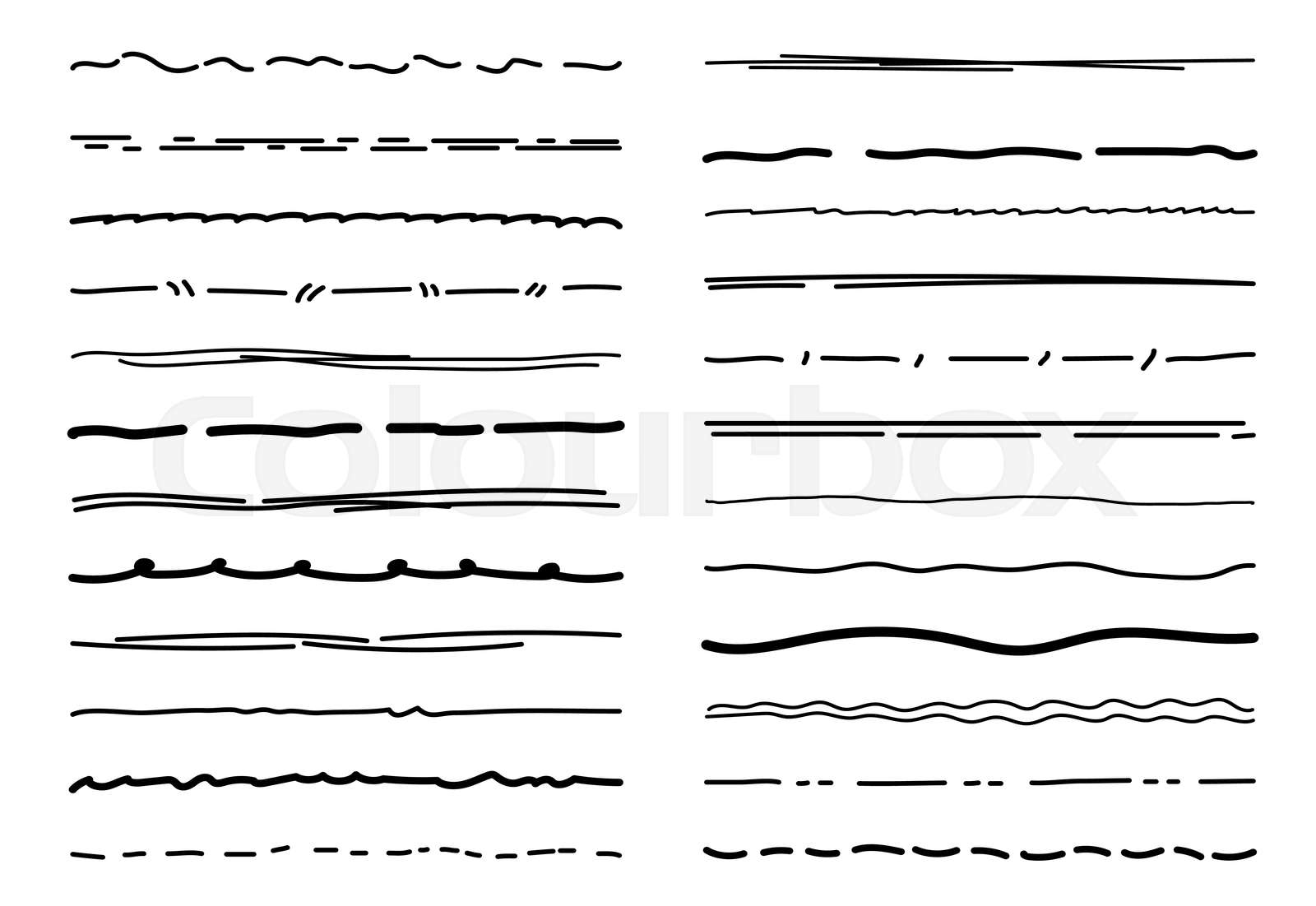 Scribble underline, pen and pencil doodle lines | Stock vector | Colourbox