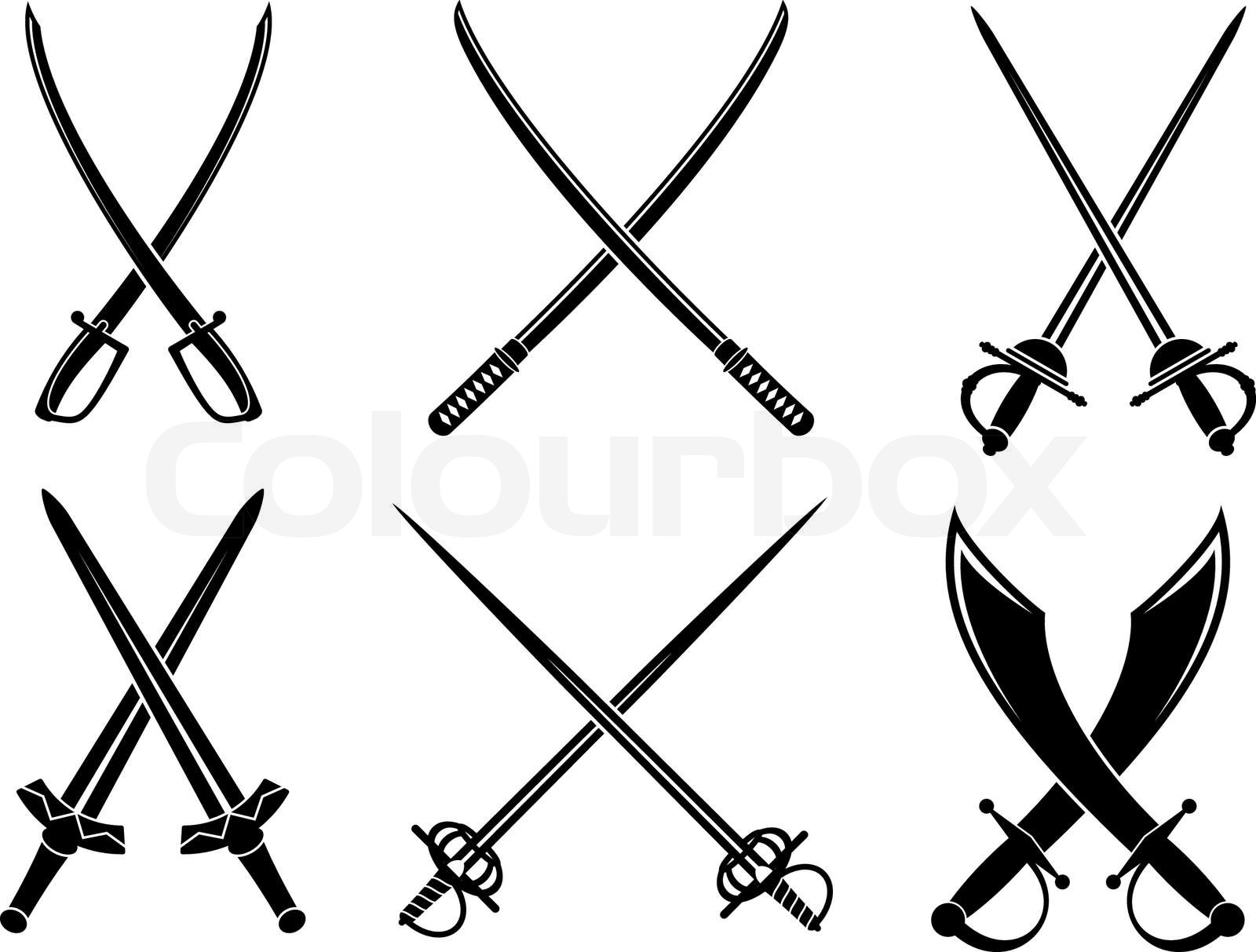 Crossed swords and cutlasses | Stock vector | Colourbox