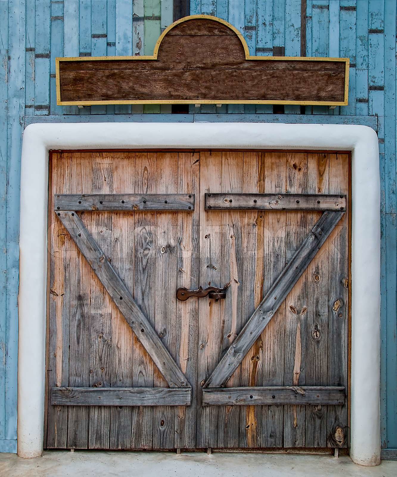 The Old wooden door in farm | Stock image | Colourbox