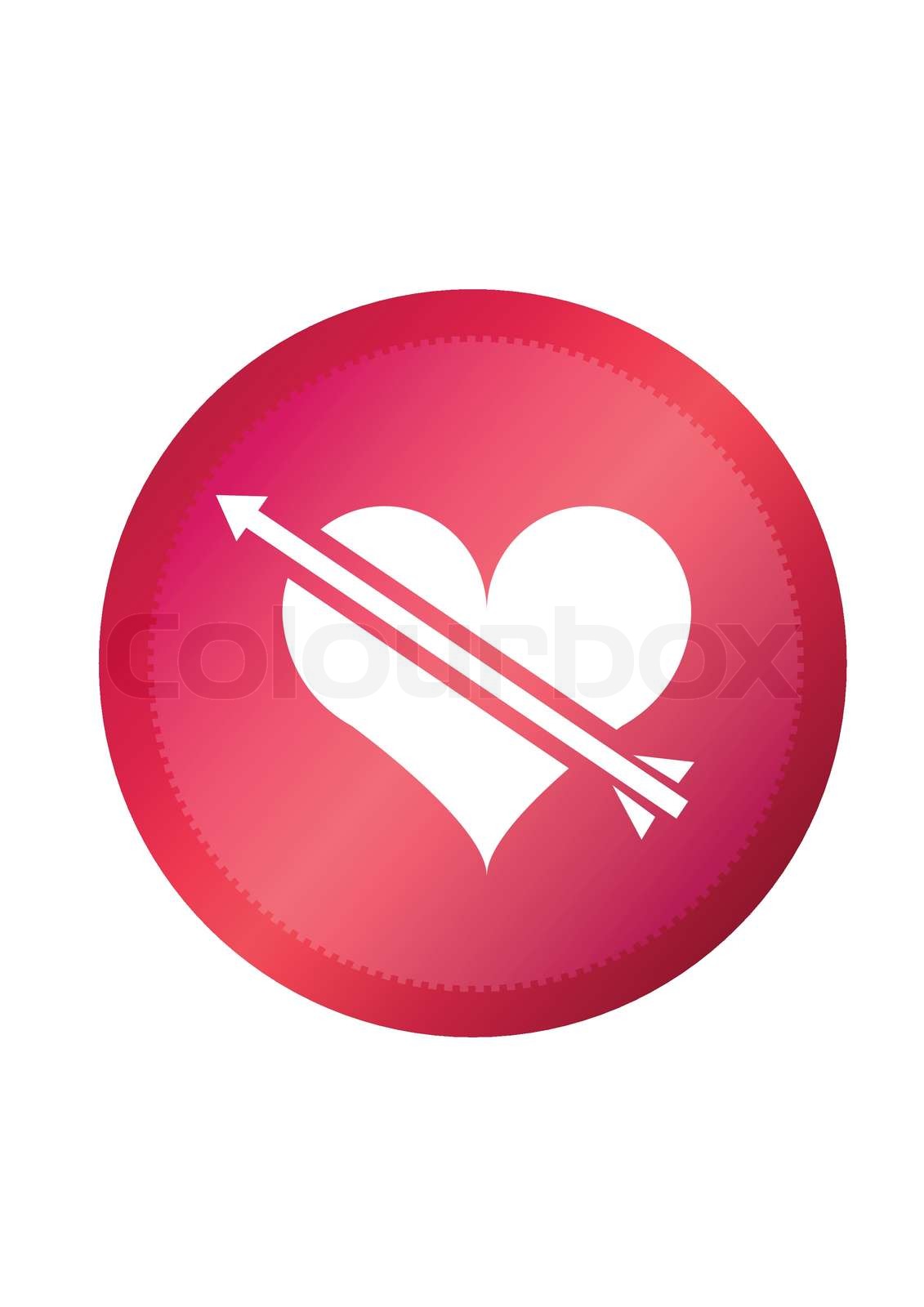 Romance icon on pink button | Stock vector | Colourbox