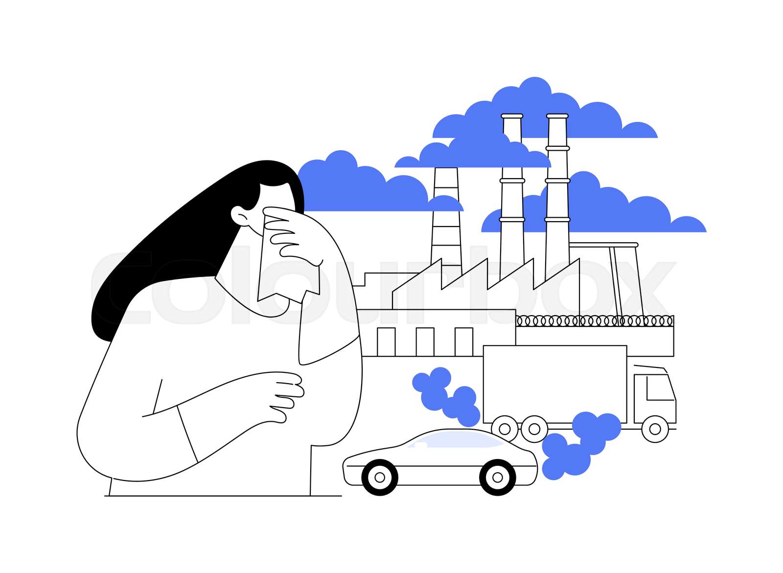 Air pollution abstract concept vector illustration. | Stock vector ...