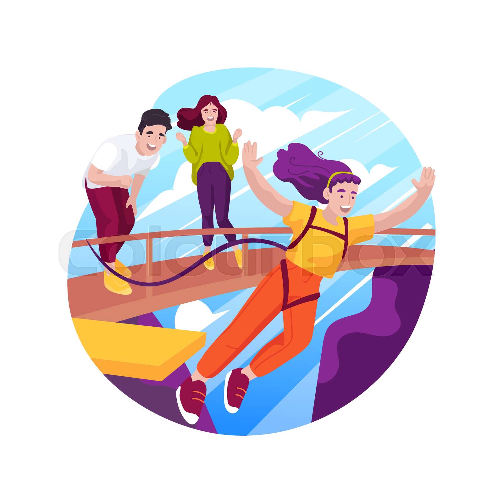 Bungee Hoppe Isoleret Stock Vektor Colourbox