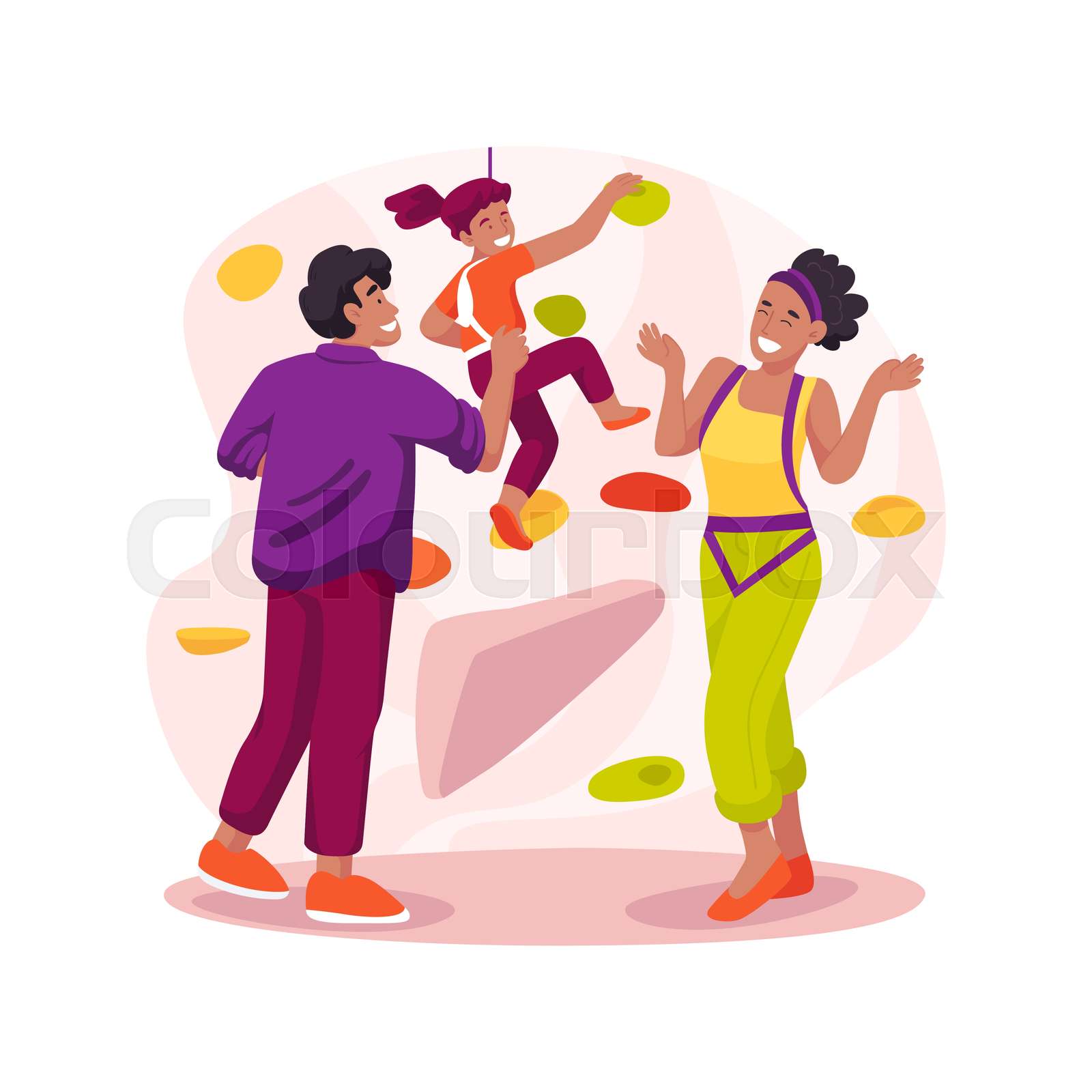 Bouldering isolated cartoon vector illustration. | Stock vector | Colourbox