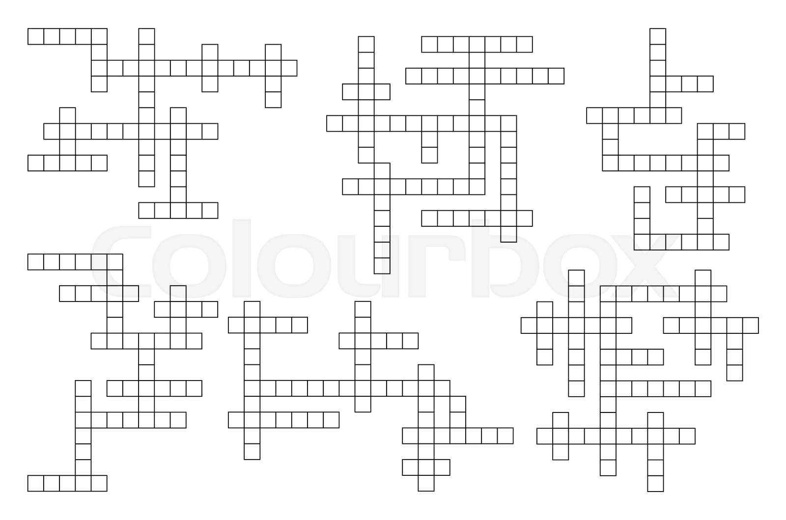 Crossword game grid template, word quiz layout | Stock vector | Colourbox