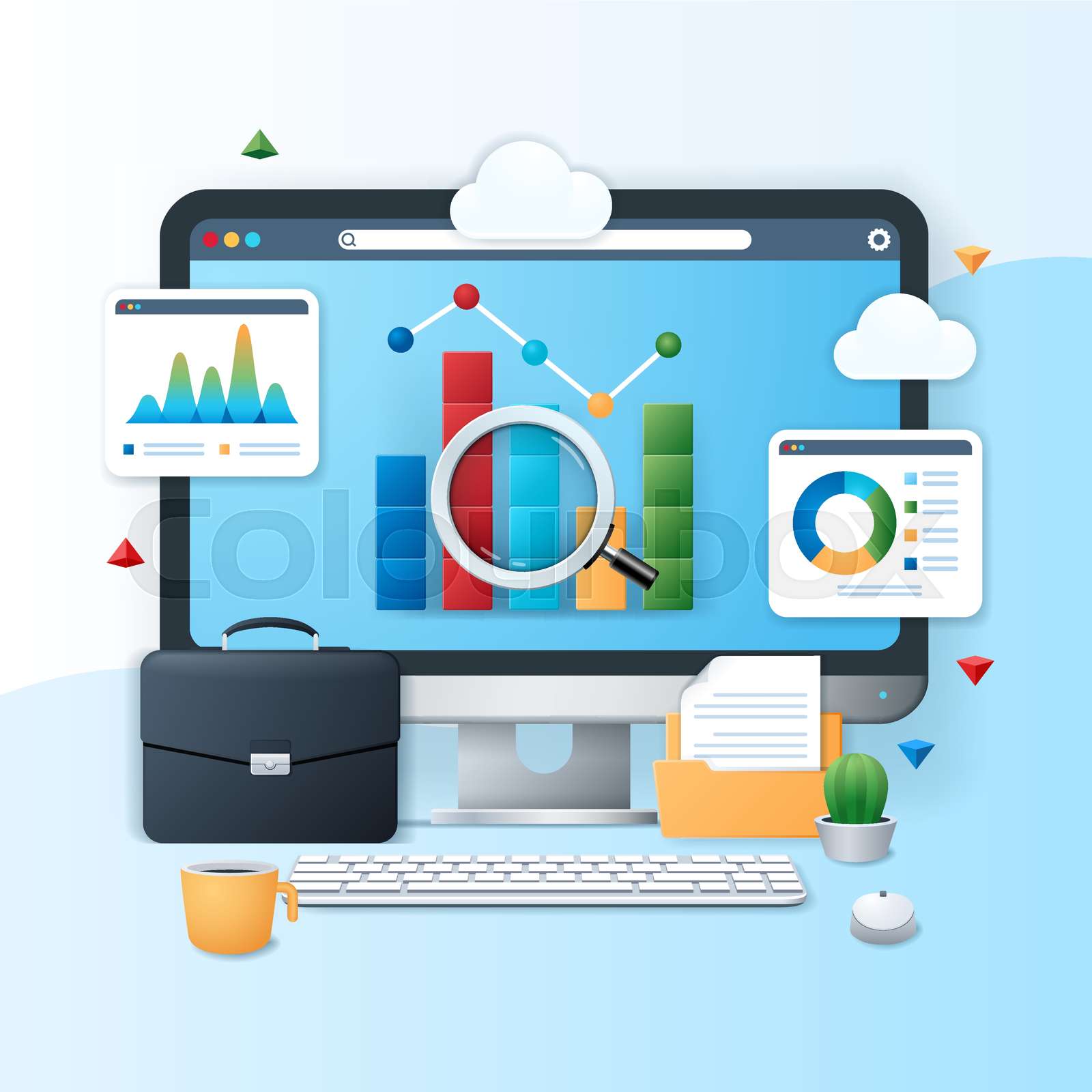 business analysis 3d concept | Stock vector | Colourbox