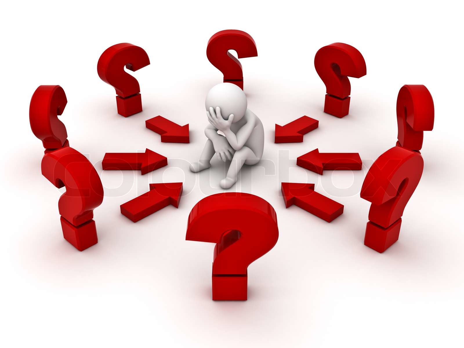 questionmark, 3d, stress | Stock Bild | Colourbox