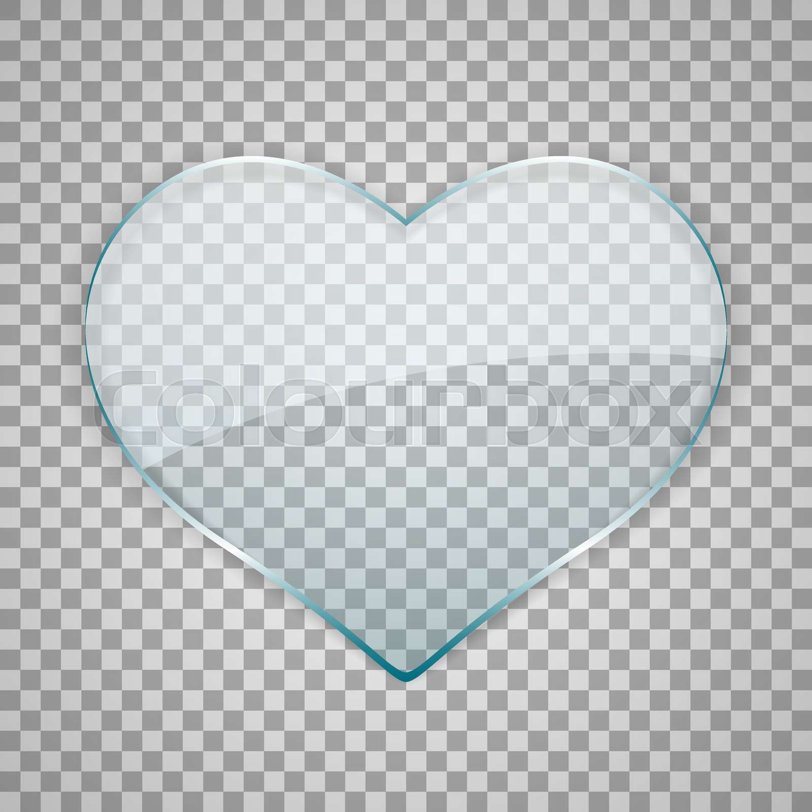 Glass Heart on Transparent Background | Stock vector | Colourbox