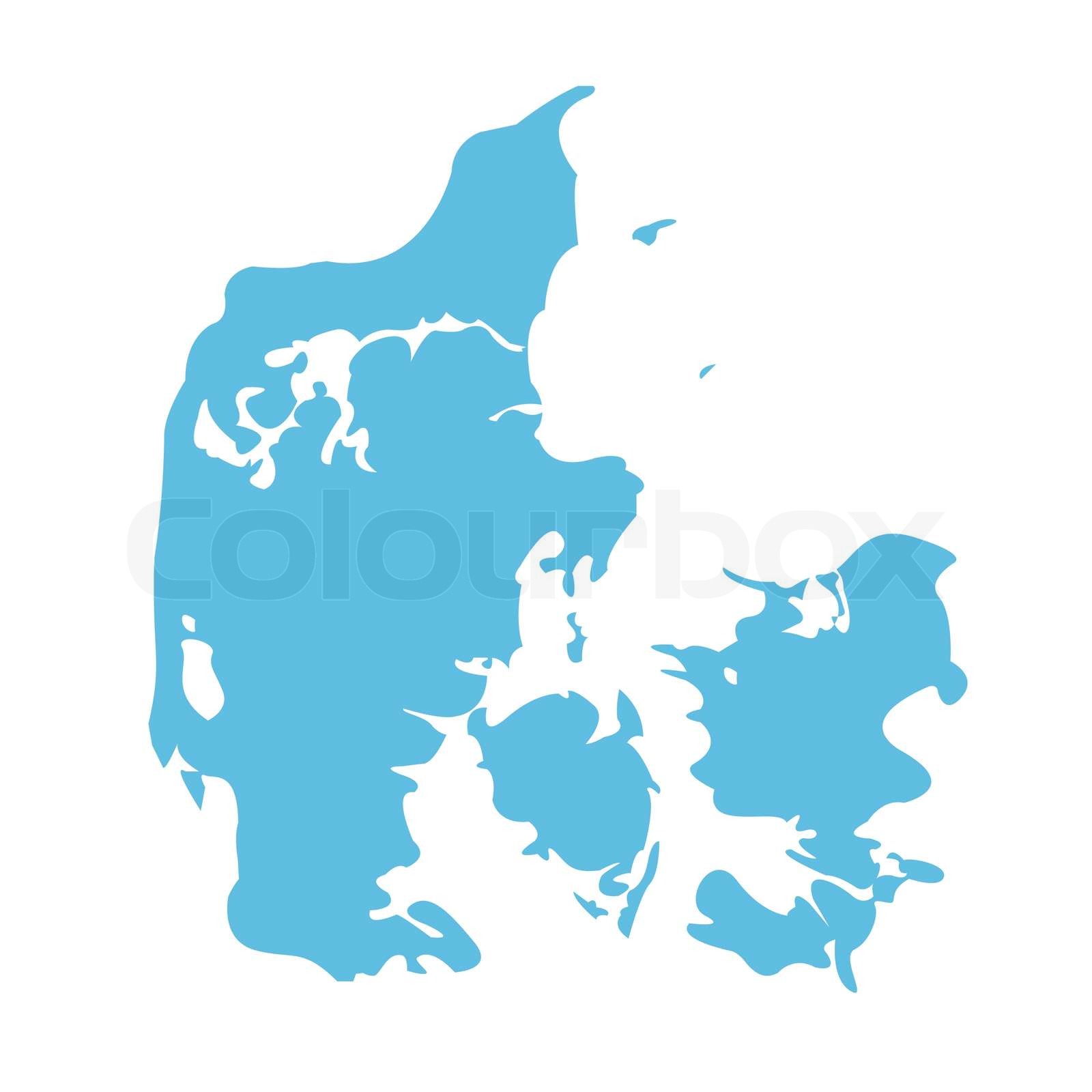 Denmark map in blue | Stock vector | Colourbox