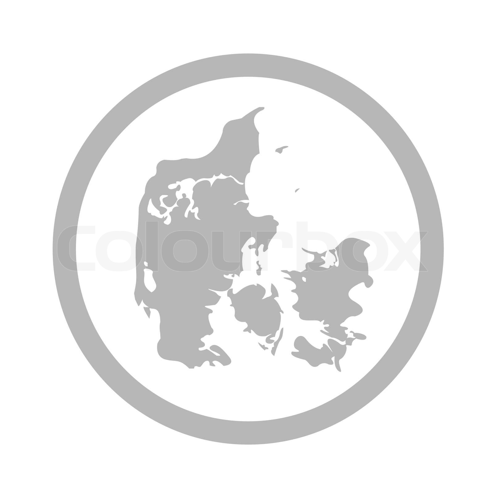 Map of Denmark in grey | Stock vector | Colourbox