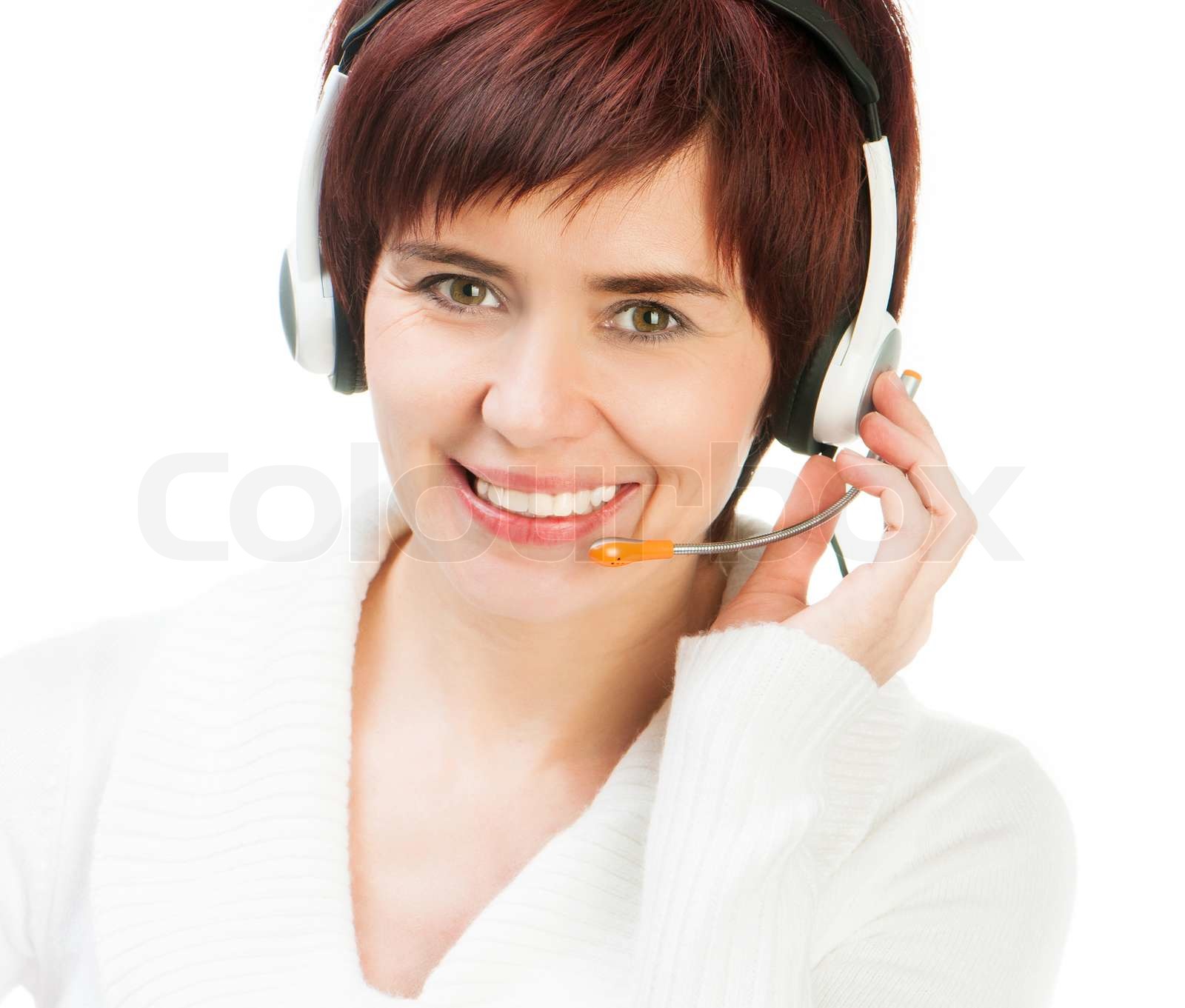 Pretty Female in A Headset | Stock image | Colourbox