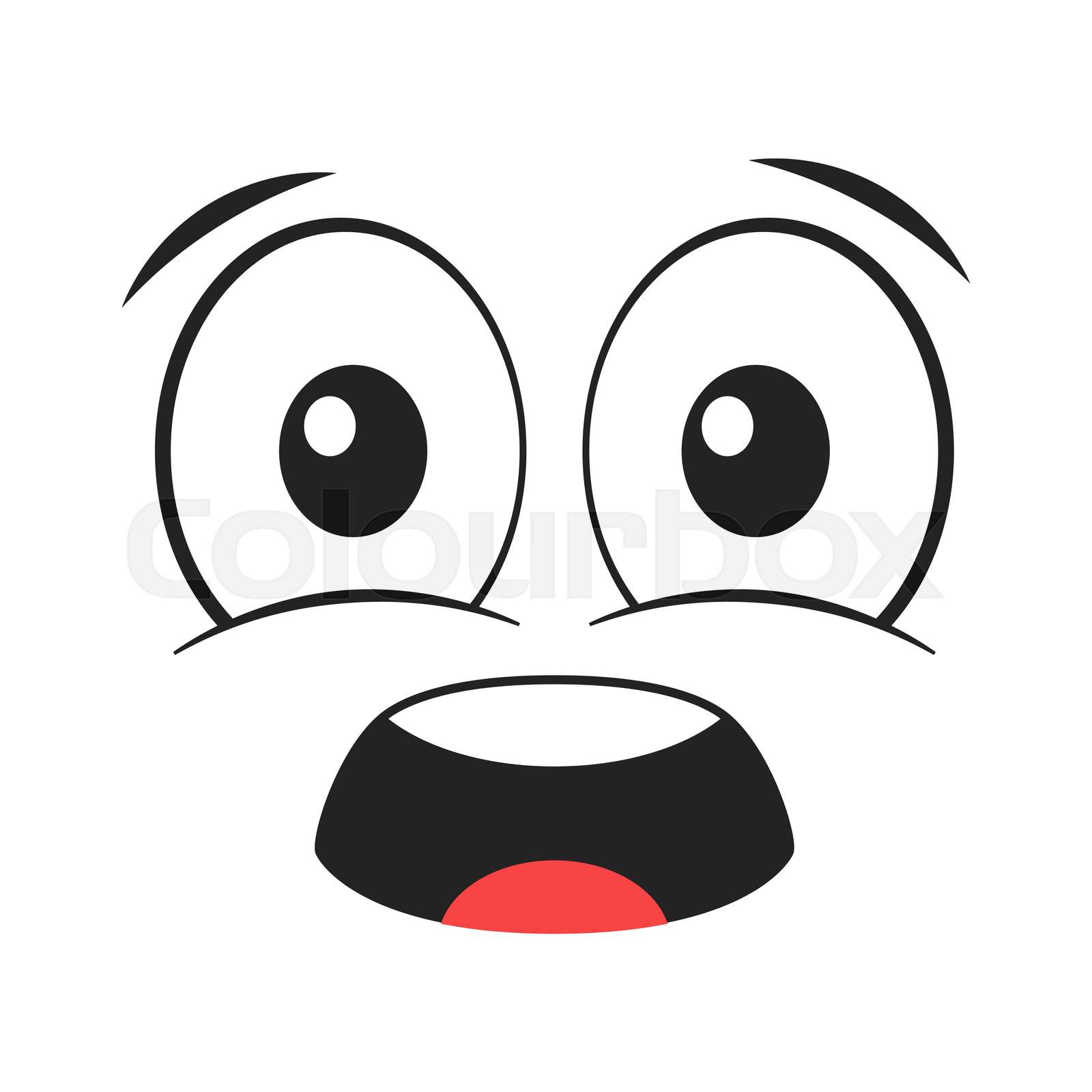 Cartoon shocked face vector illustration | Stock vector | Colourbox