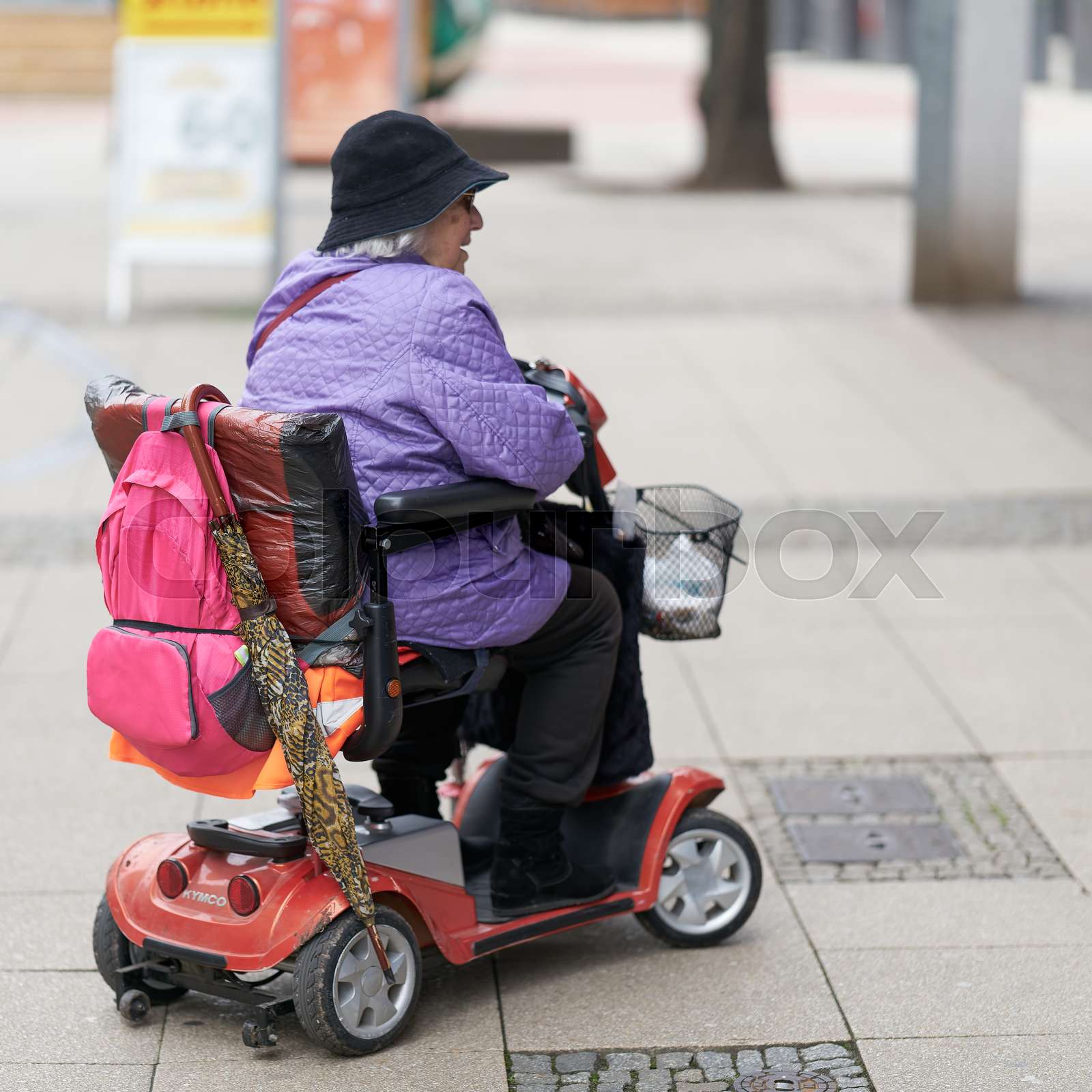 Old Lady On Scooter